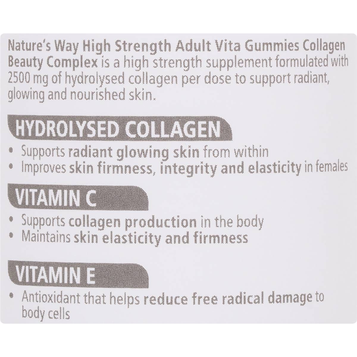 Nature's Way High Strength Collagen Beauty Complex Adult Gummies 50pk ...