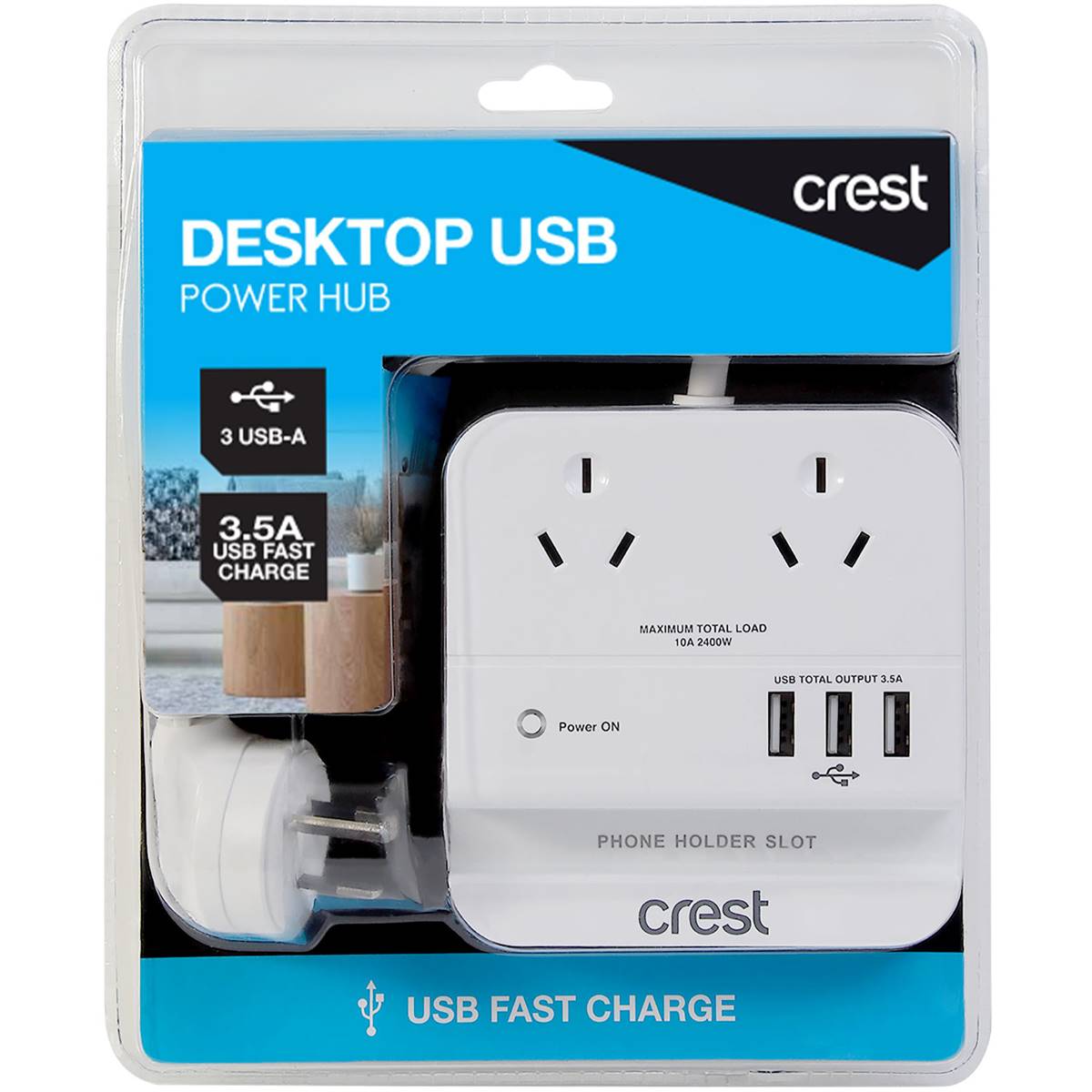 Crest Crest Power Hub 2 Socket 3 Usb 3g | Woolworths