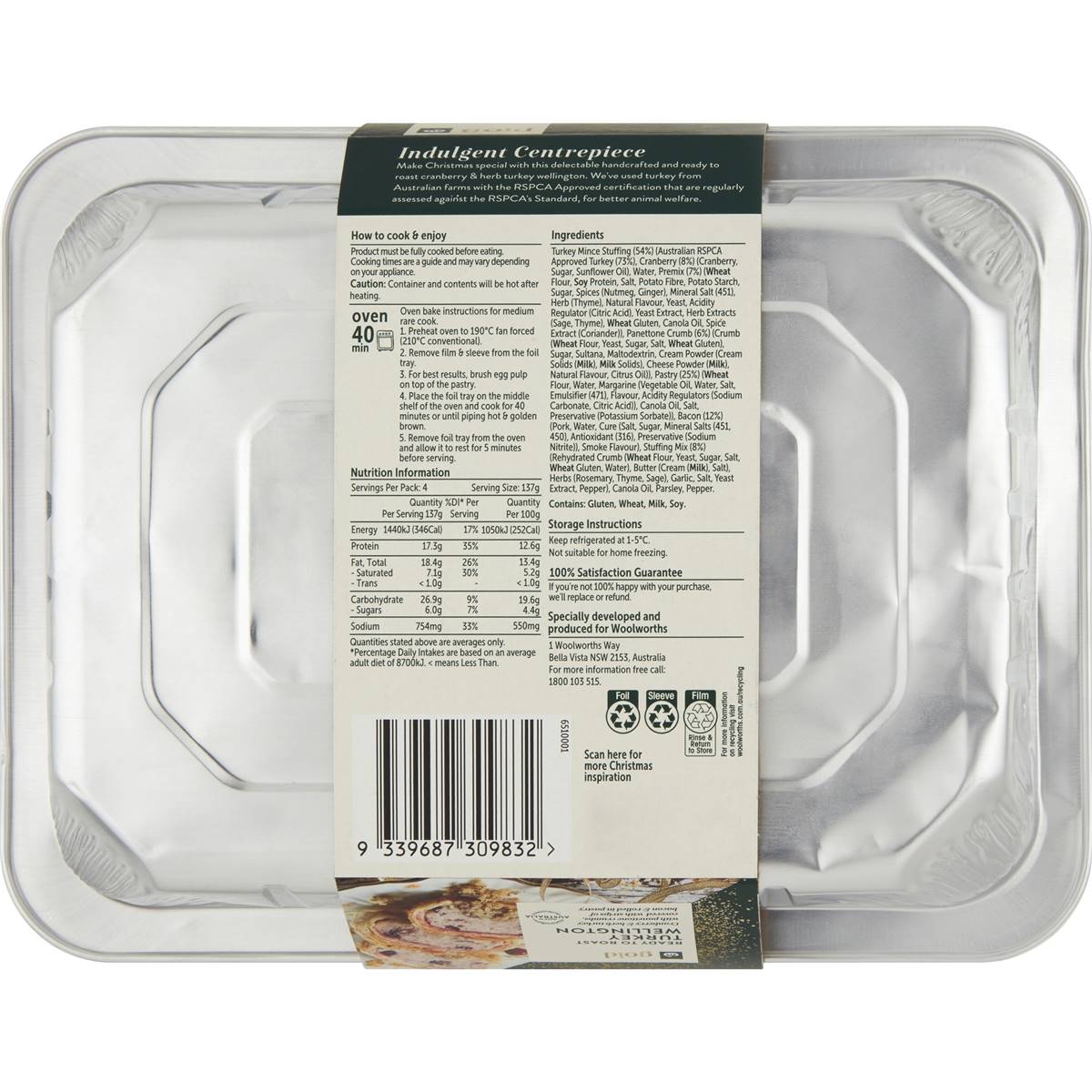 Woolworths Gold Woolworths Gold Ready To Roast Turkey Wellington 550g ...