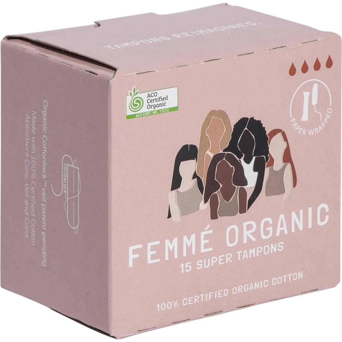 Femme Organic Super Tampons Organic 15 Pack | Woolworths