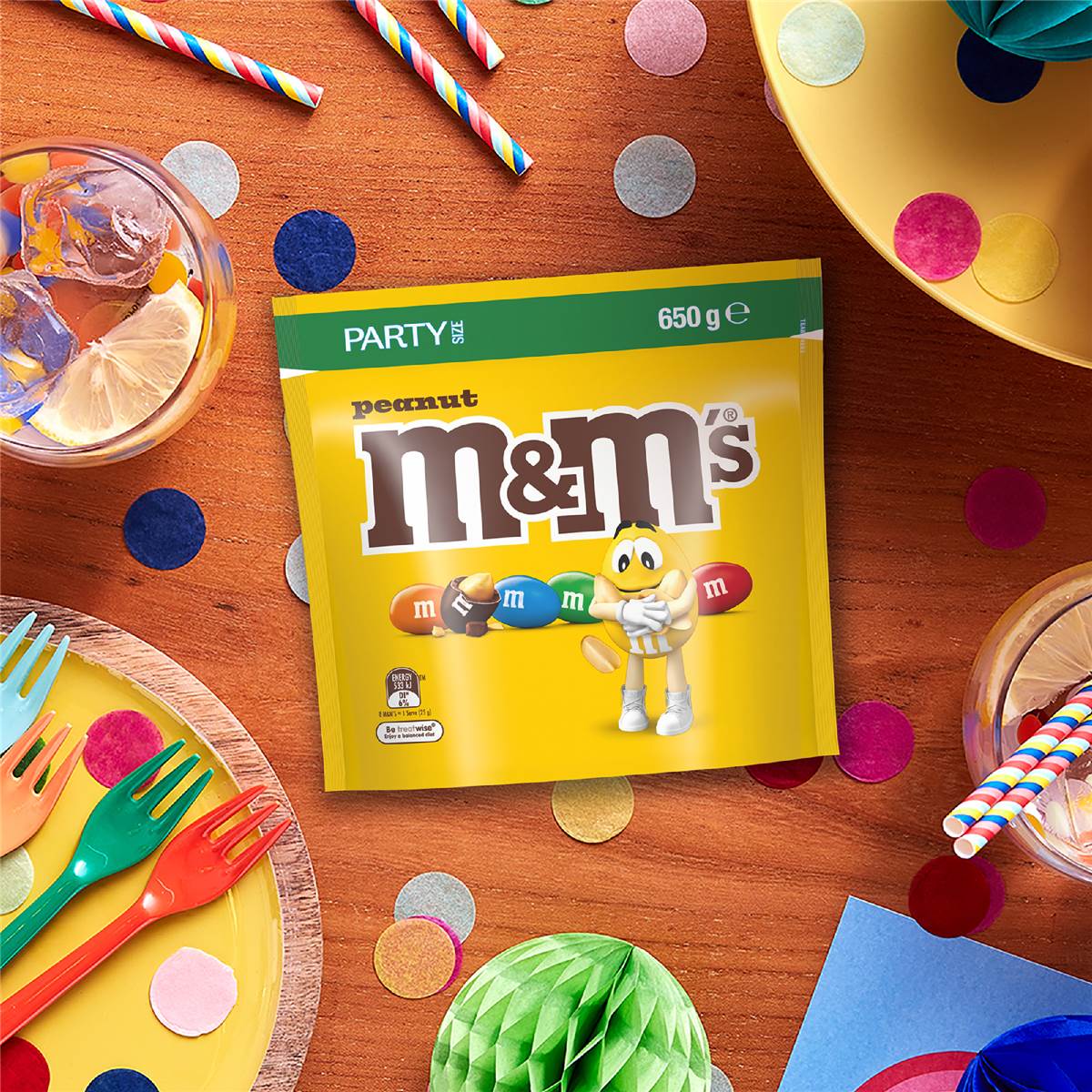 M&m's Peanut Milk Chocolate Snack & Share Party Bag 650g | Woolworths
