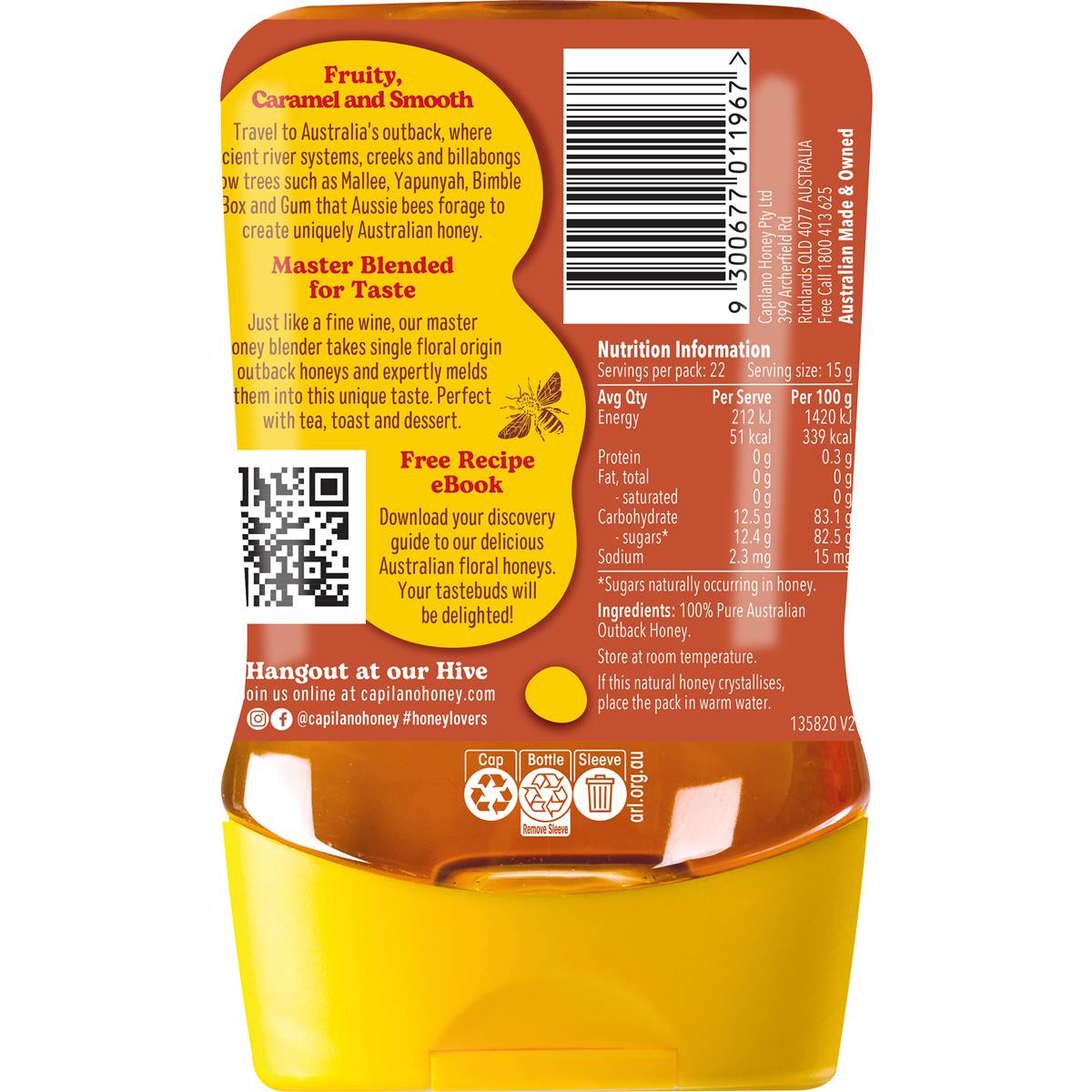 Capilano Aussie Outback Honey Upside Down 340g | Woolworths