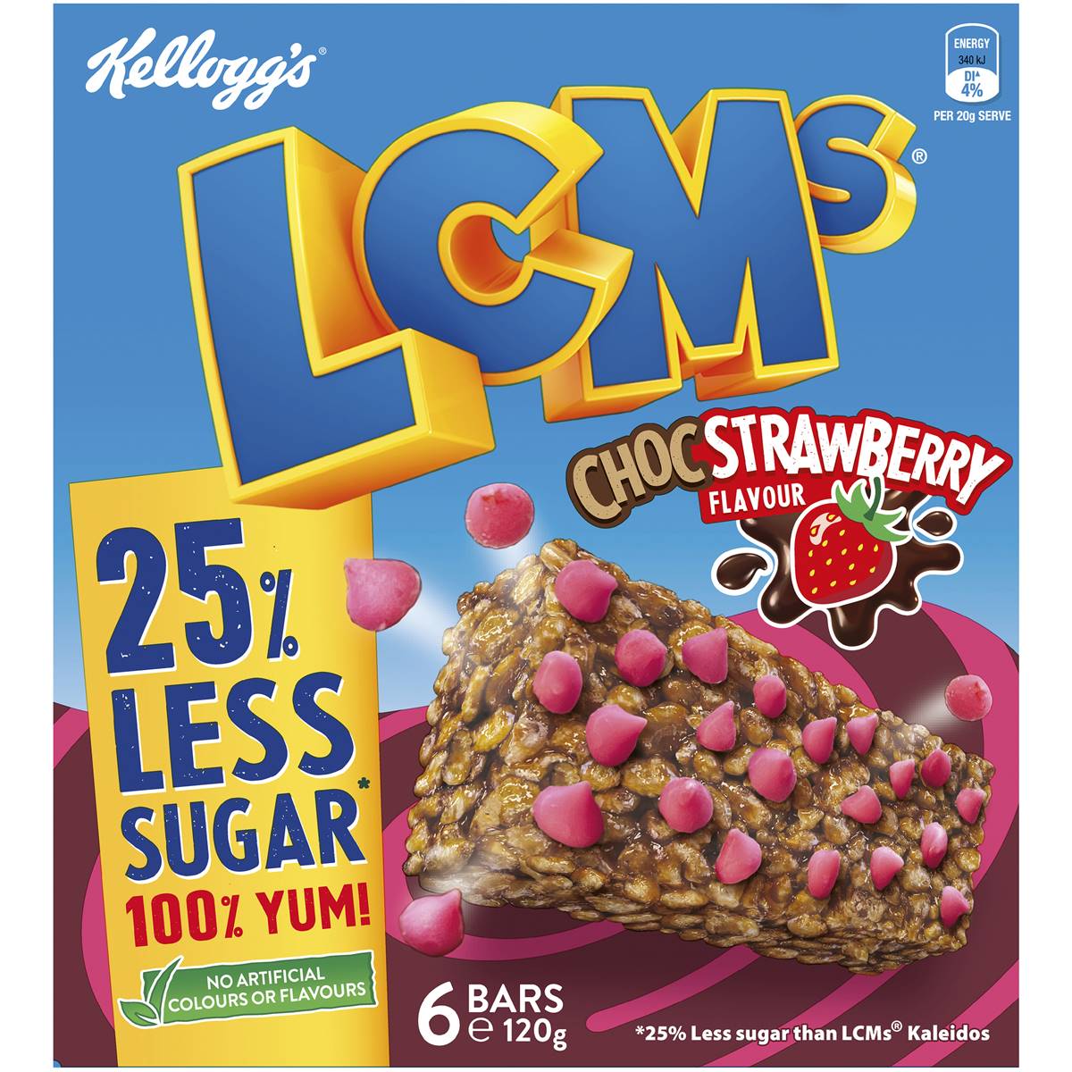 Kellogg's Lcms 25% Less Sugar Choc Strawberry Snack Bars 6 Pack ...