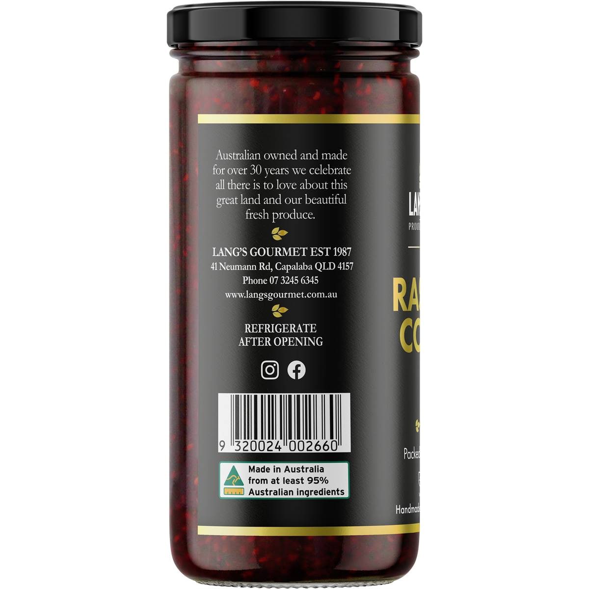 Lang's Gourmet Raspberry Coconut Jam 300g | Woolworths