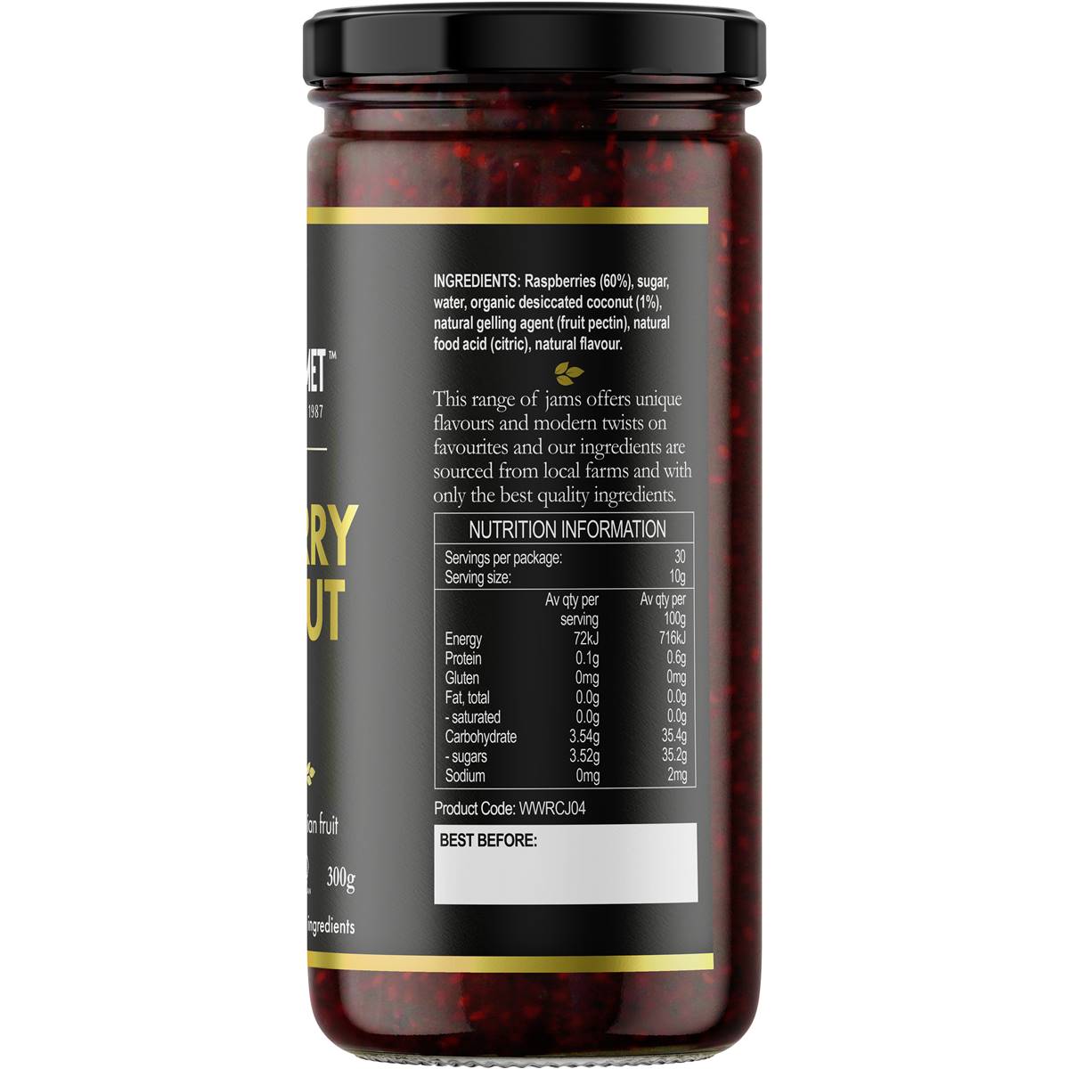 Lang's Gourmet Raspberry Coconut Jam 300g | Woolworths