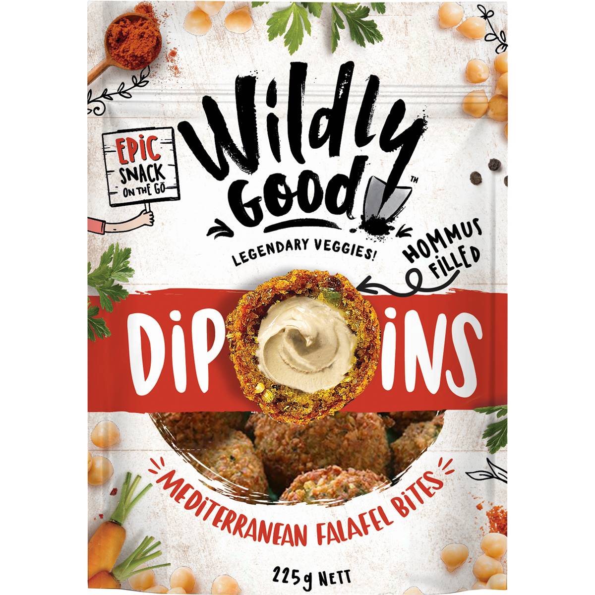 Wildly Good Mediterranean Hommus Filled Falafel Bites 225g | Woolworths