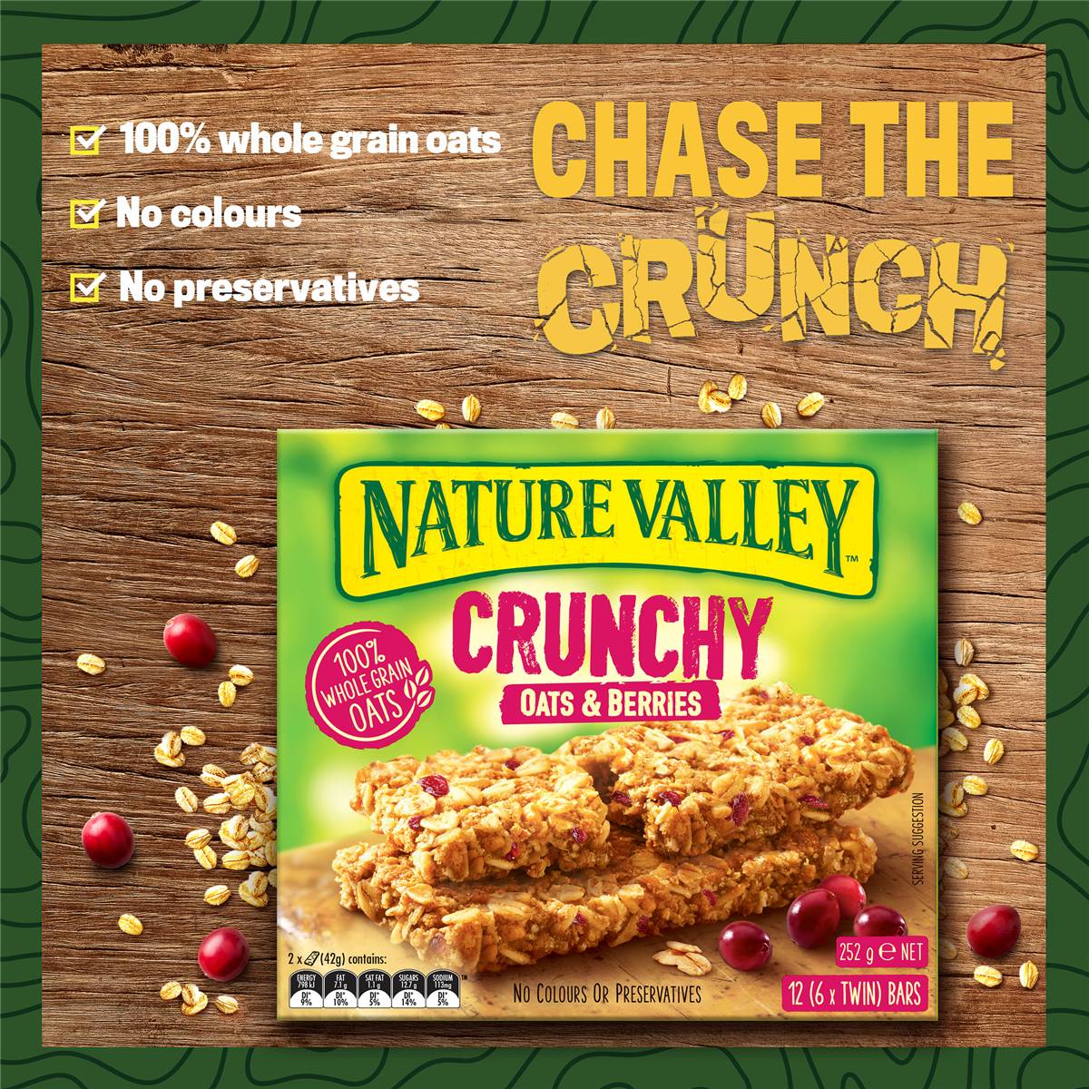 Nature Valley Crunchy Oats & Berries Granola Bars 6 Pack | Woolworths