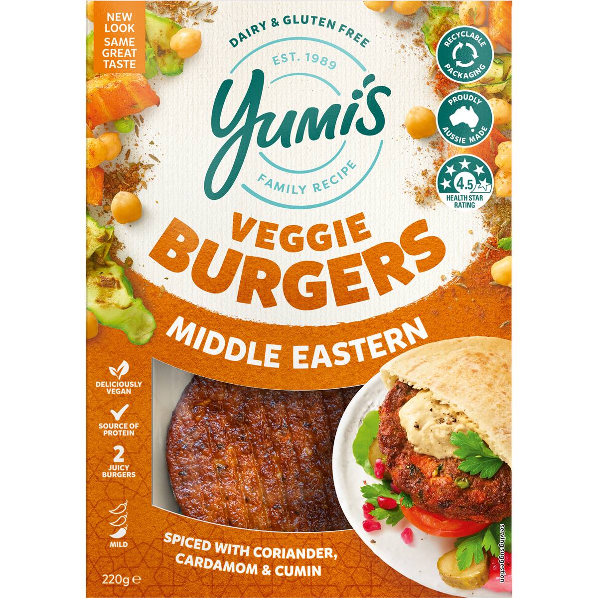 Yumi's Middle Easter Veggie Burger 220g | Woolworths