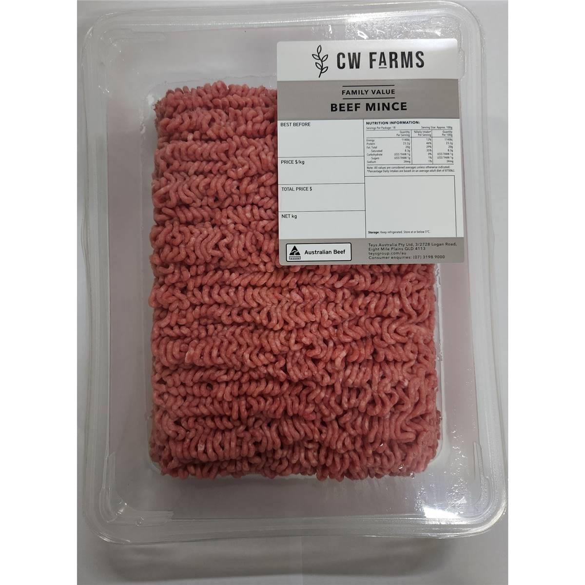 Cw Farms Beef Mince Bulk Pack 1.8kg | Woolworths