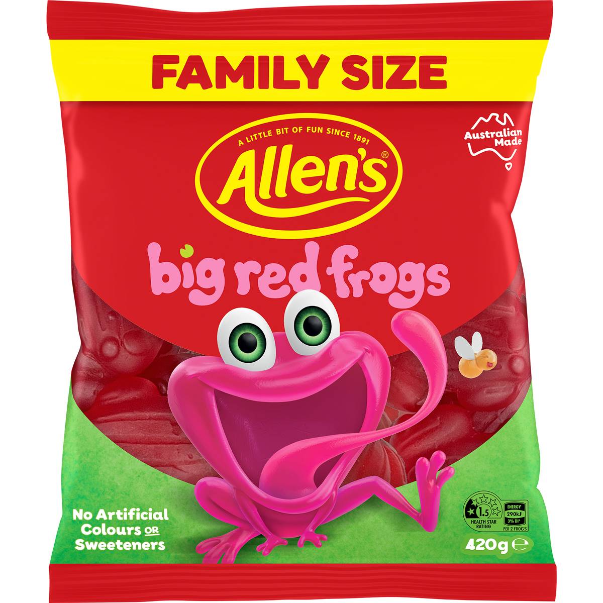 Allen's Big Red Frogs Lollies Family Size Bag 420g | Woolworths