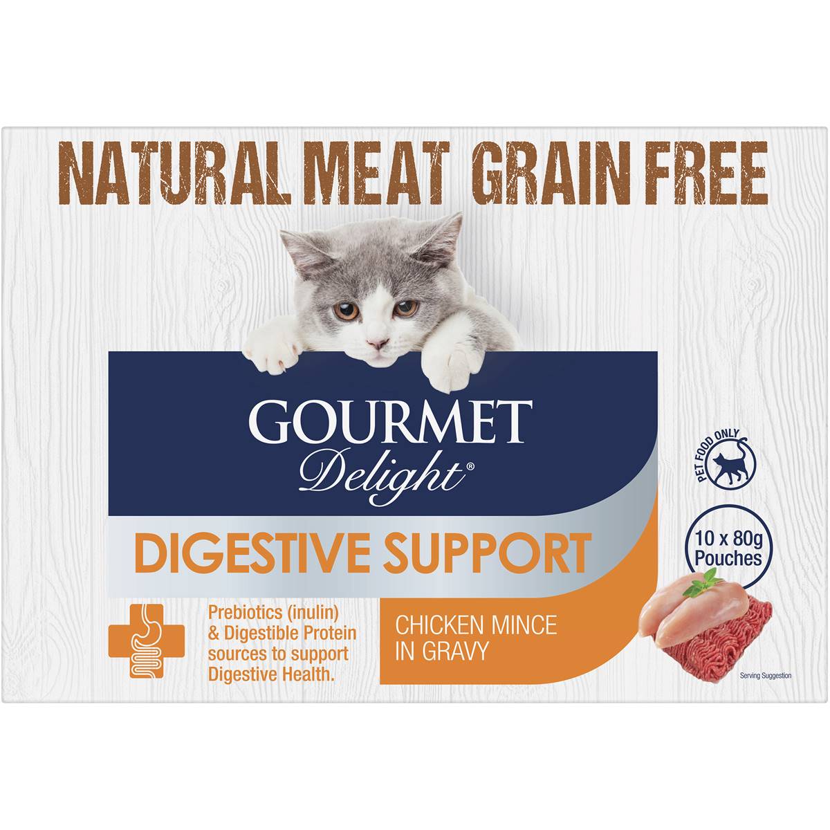 Gourmet Delight Cat Food Digestive Support Chicken Mince In Gravy 10 ...