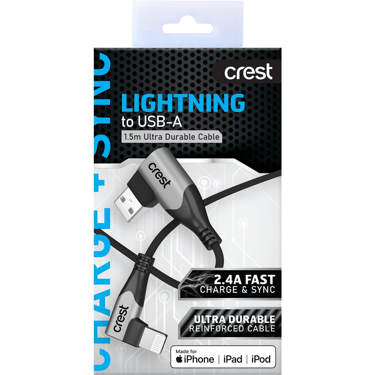 Crest Lightning To Usb-a 1.5m Ultra Durable Cable Each | Woolworths