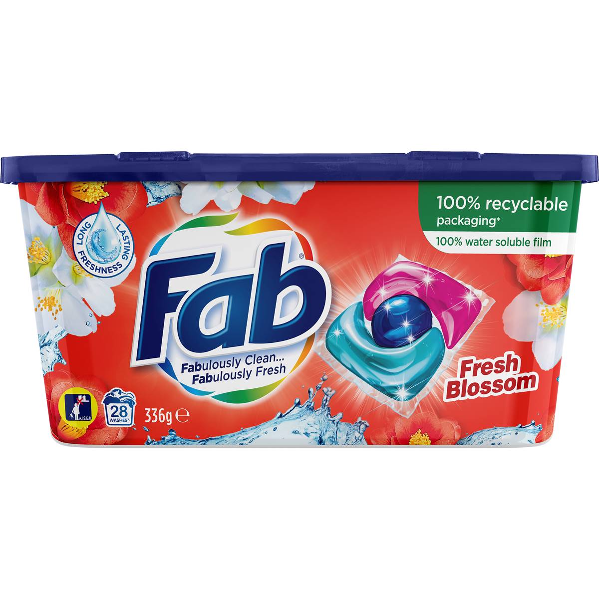 Fab Fresh Blossom Laundry Detergent Capsules 28 Pack | Woolworths