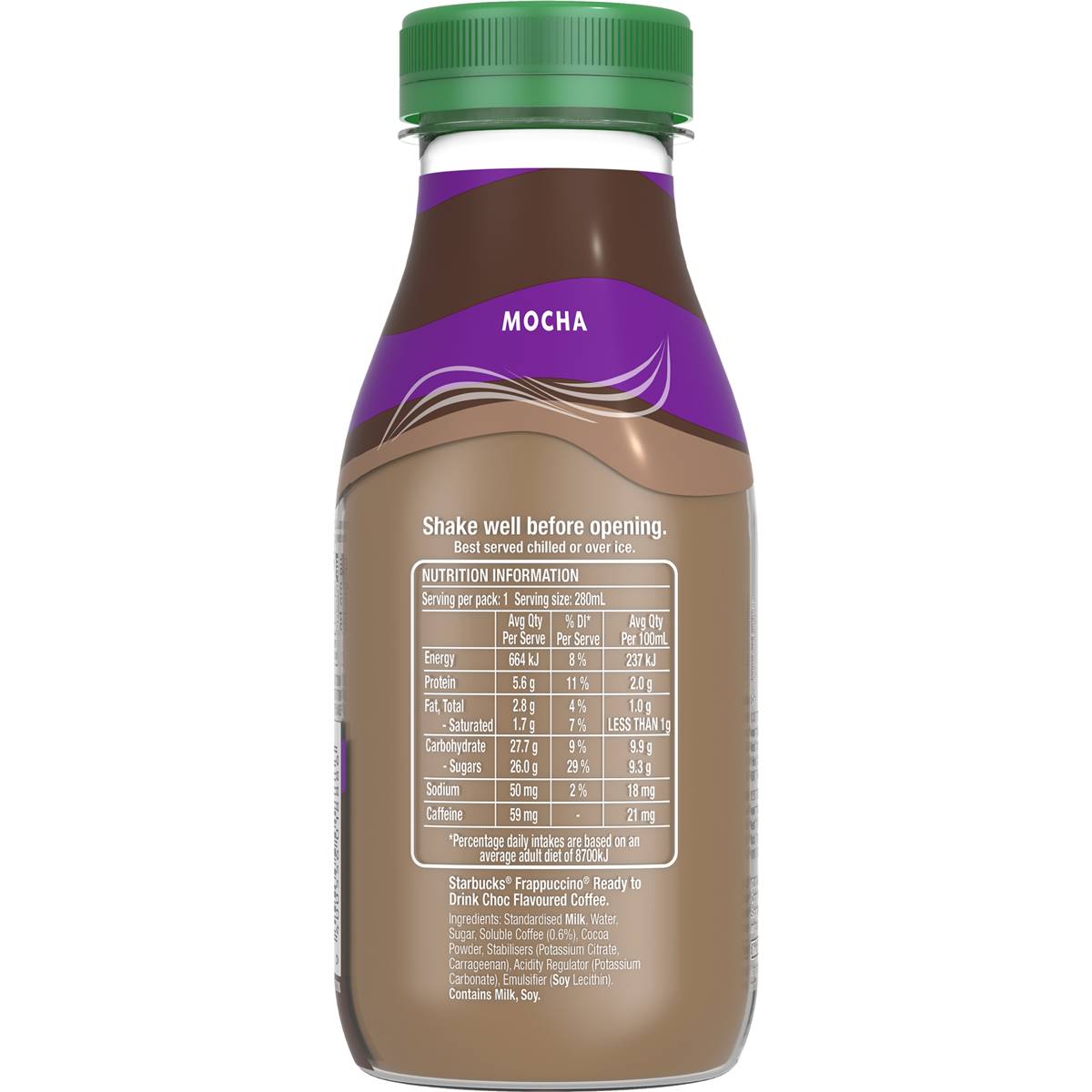 Starbucks Frappuccino Mocha Iced Coffee 280ml Woolworths