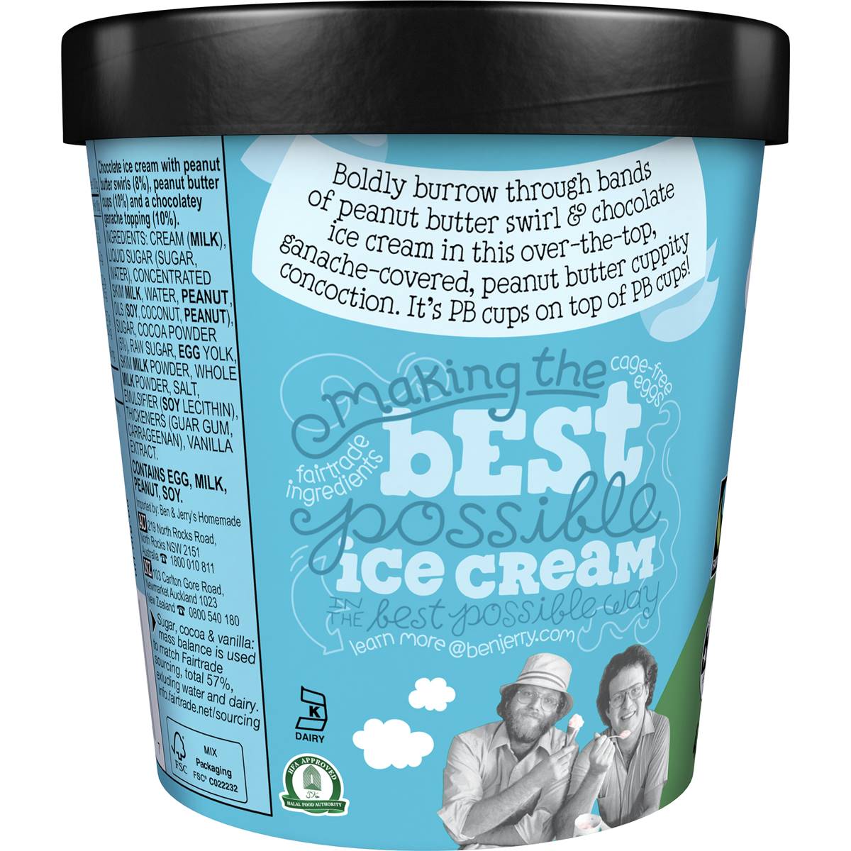 Ben And Jerrys Topped Pb Over The Top Ice Cream 436ml Woolworths