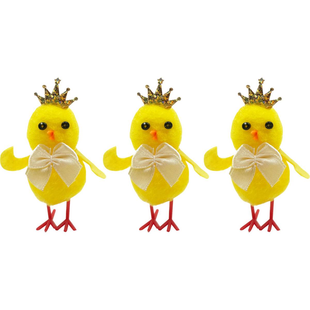 Easter Mini Chicks With Crown 3 Pack | Woolworths