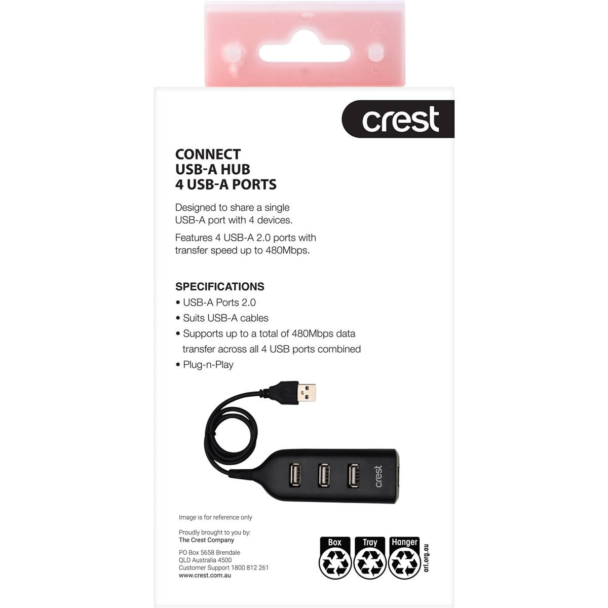 Crest 4 Port Usb Hub Each | Woolworths