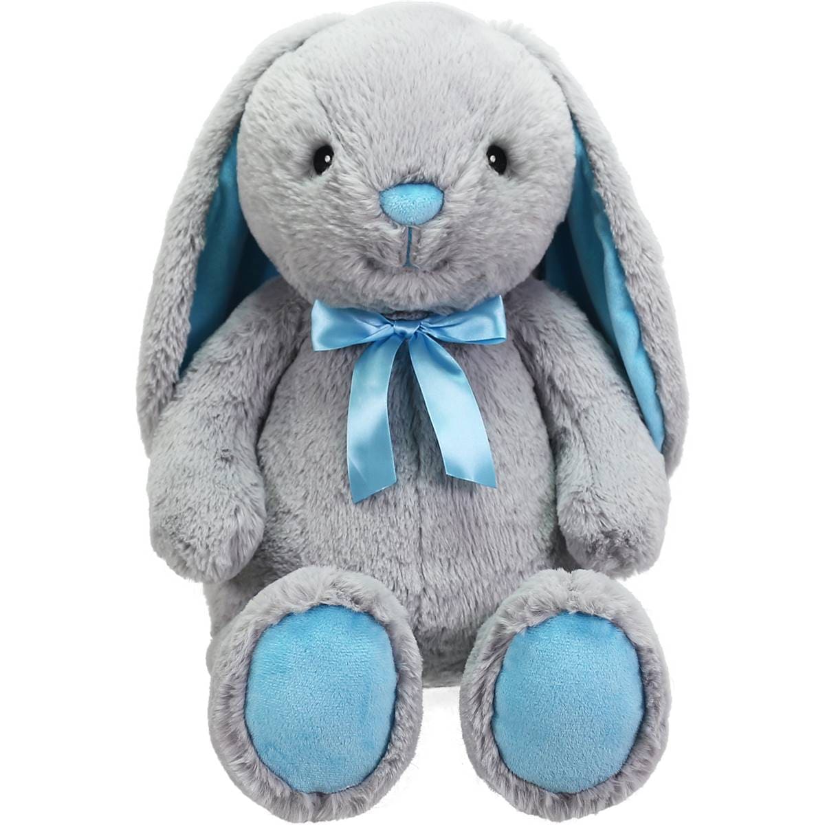 Easter Plush Bunny With Bow 72cm - Grey Each | Woolworths