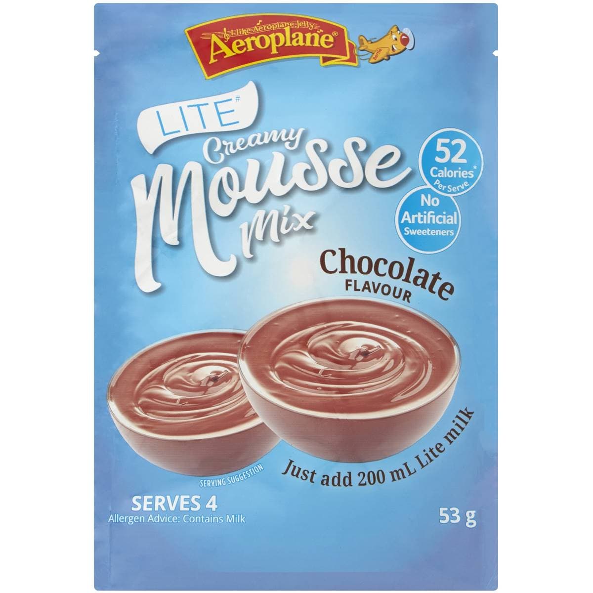 Aeroplane Lite Creamy Mousse Mix Chocolate Flavour 53g | Woolworths