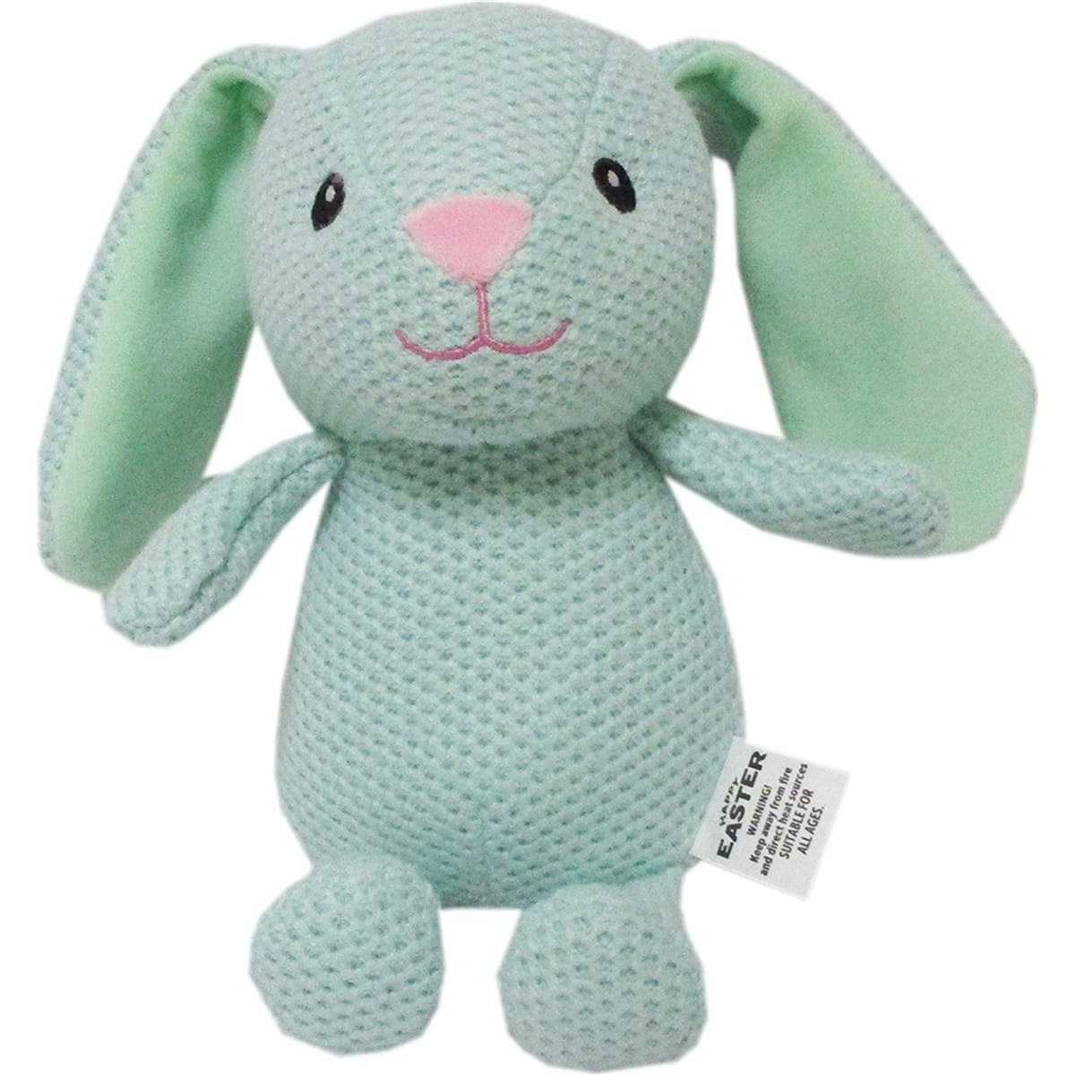 Easter Knitted Bunny Plush - Green Each | Woolworths