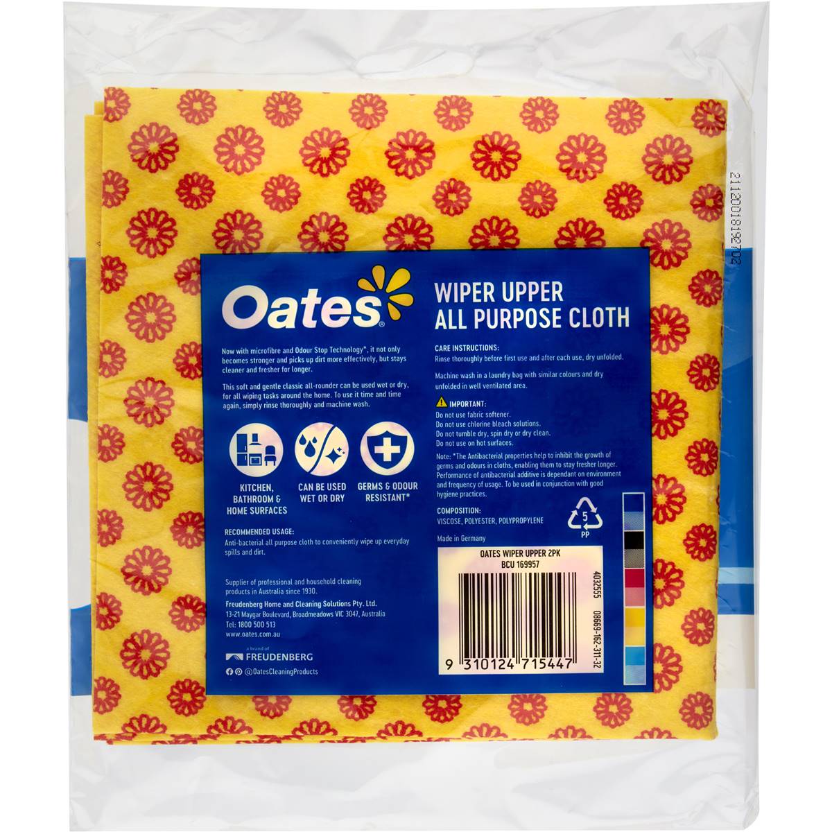 Oates Wiper Upper Cloth 2 Pack 2pk | Woolworths