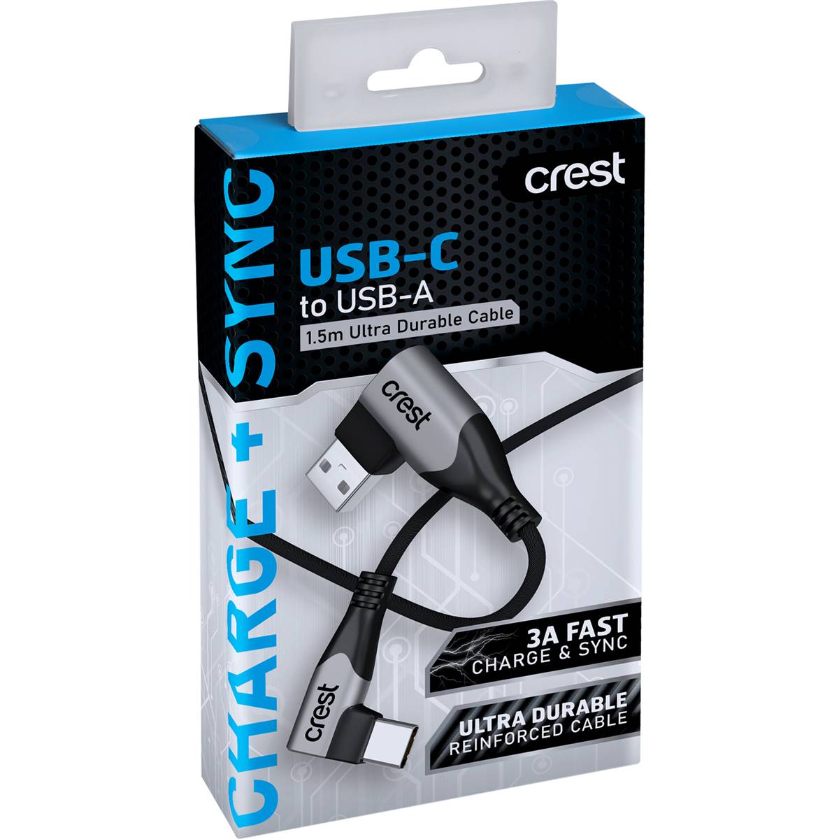 Crest Usb-c To Usb-a 1.5m Ultra Durable Cable Each | Woolworths