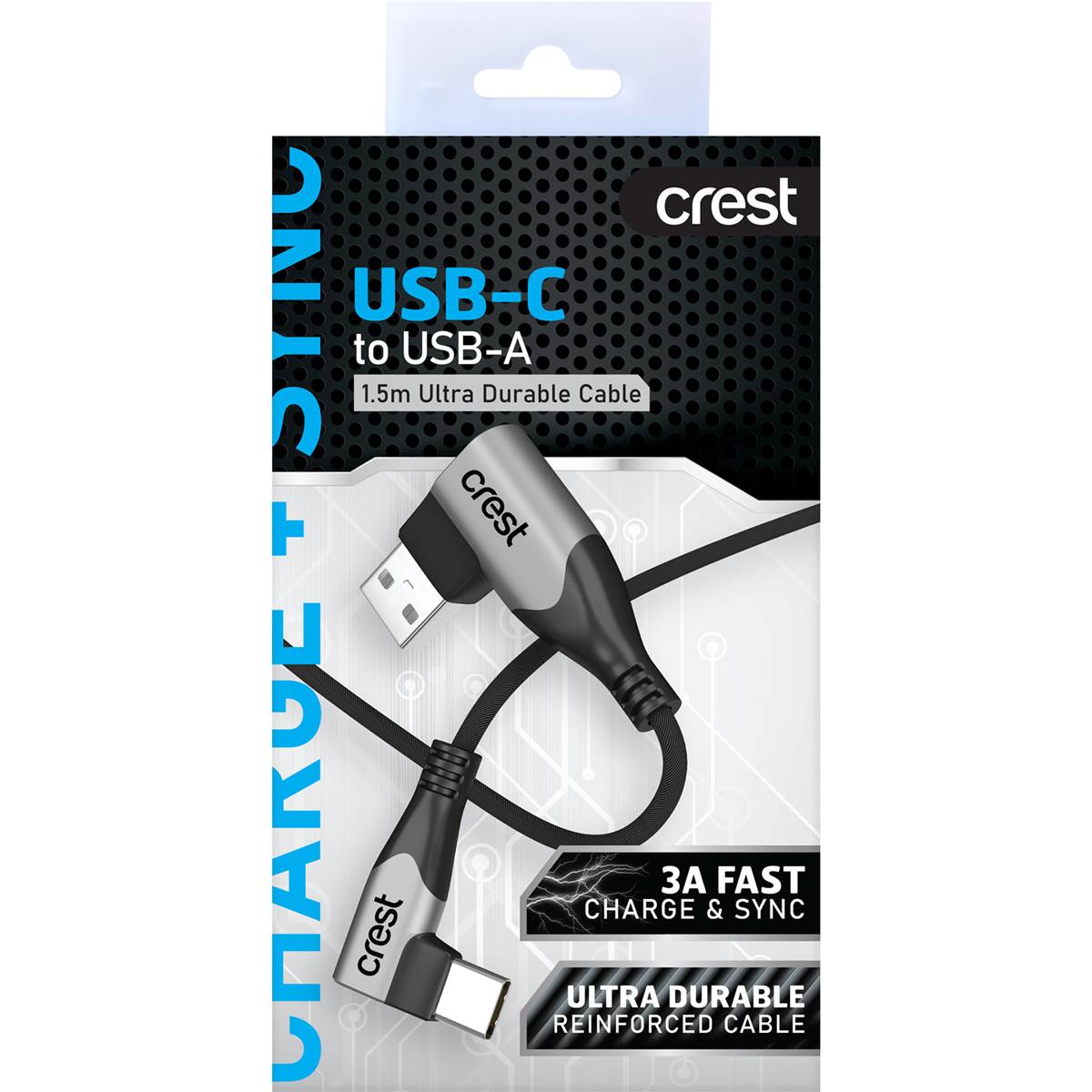 Crest Usb-c To Usb-a 1.5m Ultra Durable Cable Each | Woolworths