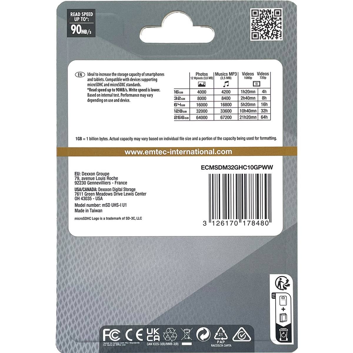 Emtec Gold Memory Card & Adapter 32gb Each | Woolworths