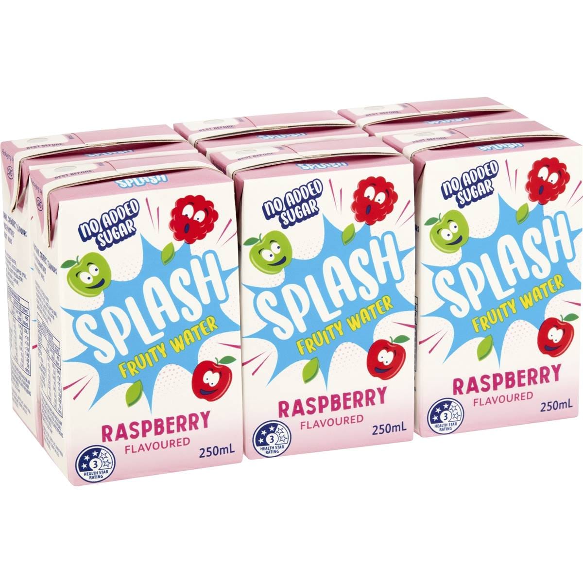 Splash Fruity Water Raspberry Flavour 250ml X 6 Pack | Woolworths