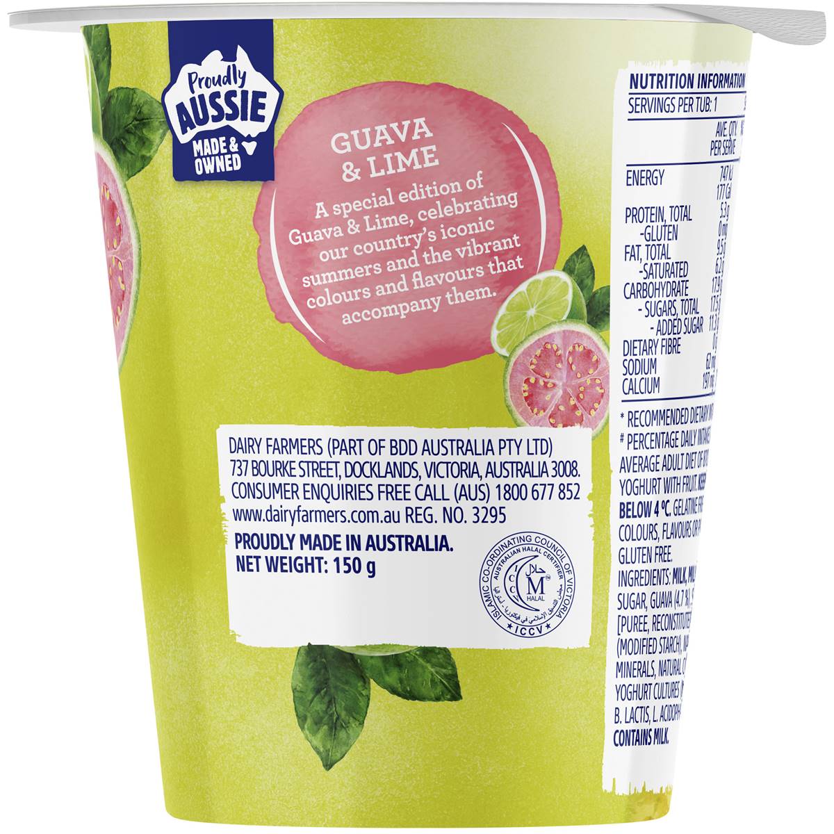 Dairy Farmers Thick & Crmy Guava Lime Yogurt 150g | Woolworths