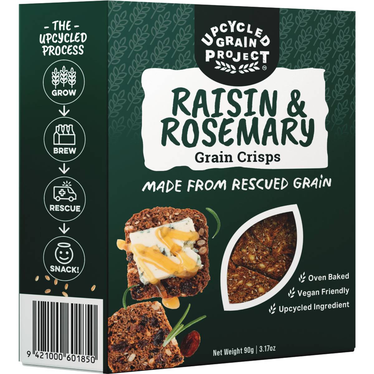 Upcycled Grain Project Raisin & Rosemary Grain Crisps 90g | Woolworths