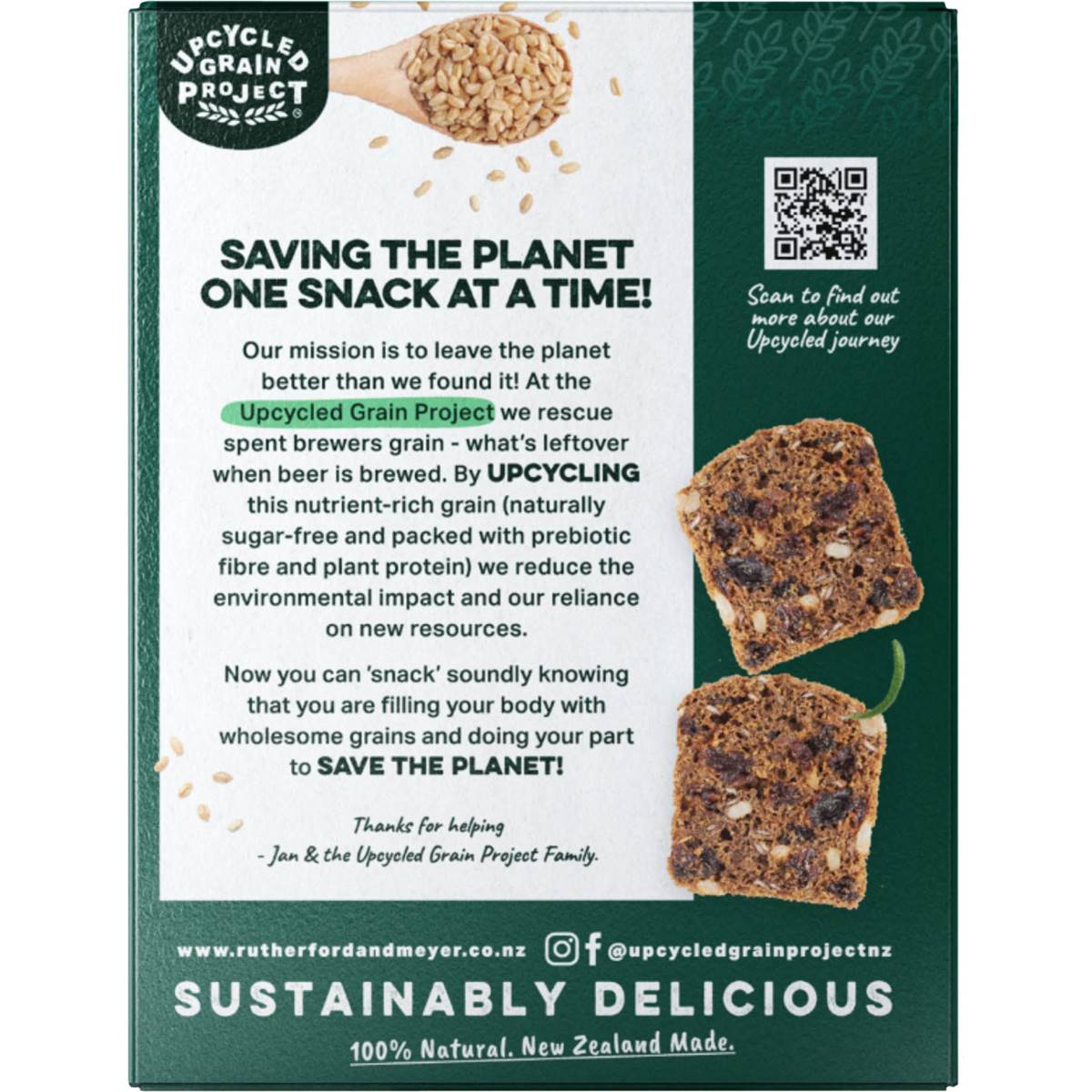 Upcycled Grain Project Raisin & Rosemary Grain Crisps 90g | Woolworths