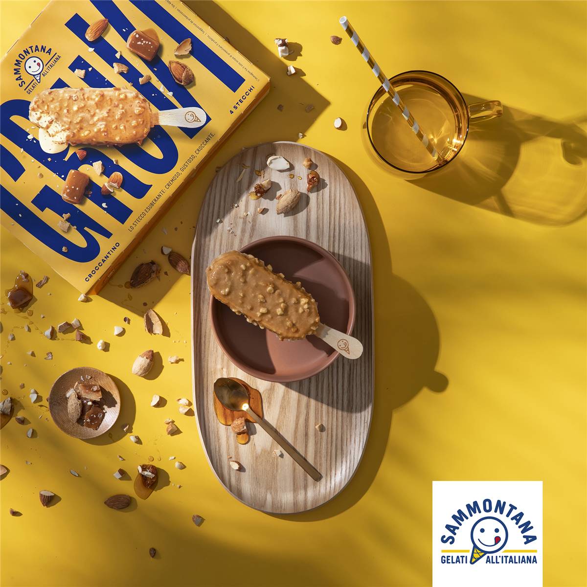 Sammontana Gruvi Salted Caramel Almond Crunch Vanilla Gelato Sticks 4 ...
