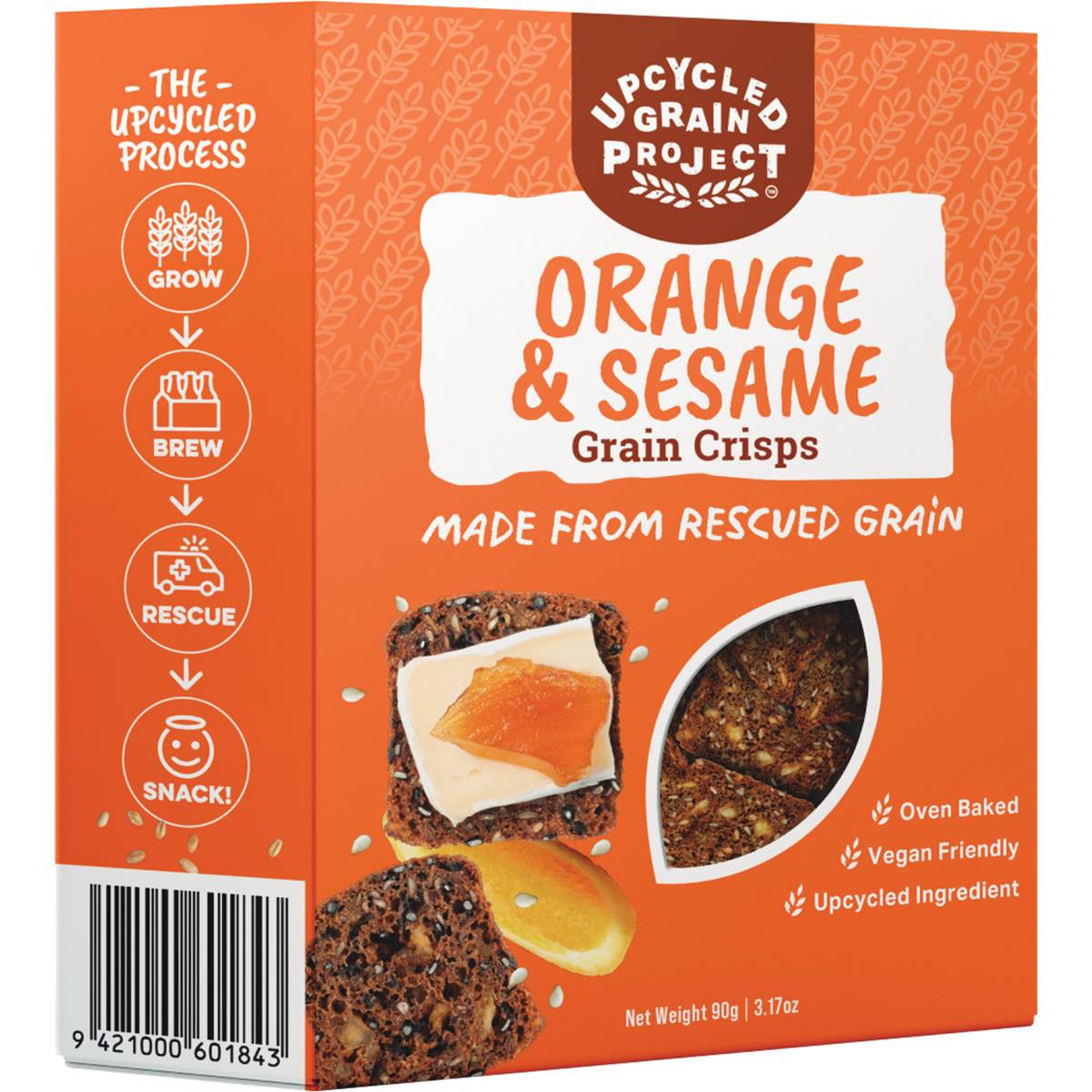 Upcycled Grain Project Orange & Sesame Grain Crisps 90g | Woolworths