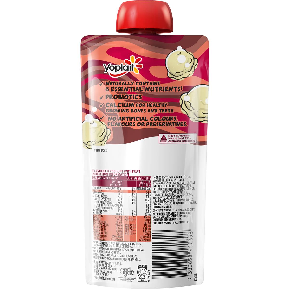 Yoplait Cola Spider Pouch Yogurt 130g | Woolworths