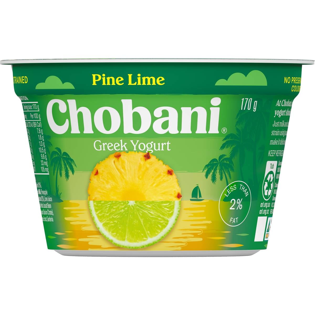 Chobani Pine Lime Greek Yoghurt Pot 170g | Woolworths