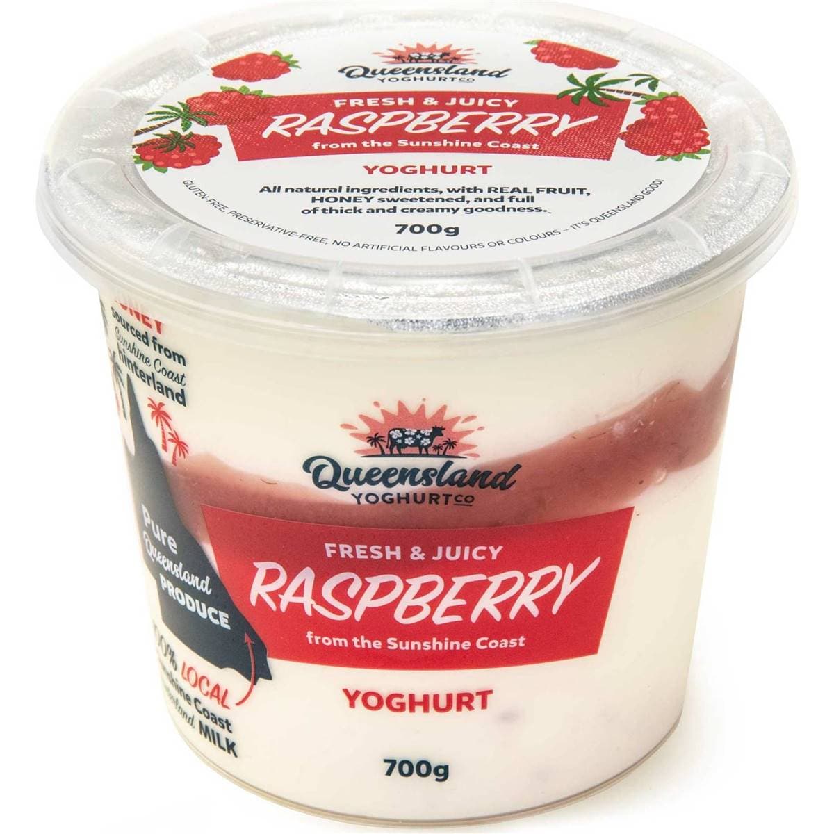Queensland Yoghurt Co Raspberry Yoghurt Tub 700g | Woolworths