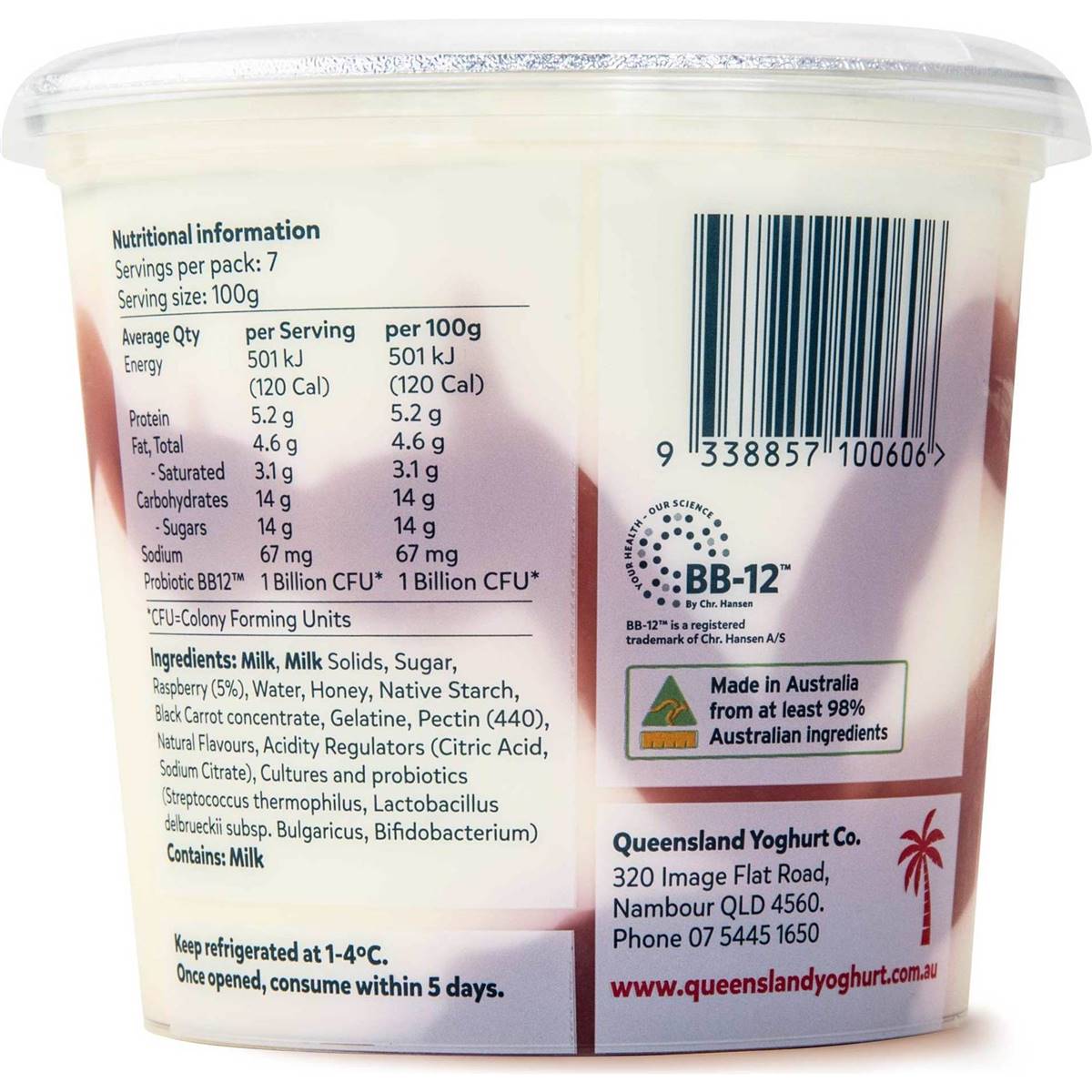 Queensland Yoghurt Co Raspberry Yoghurt Tub 700g | Woolworths