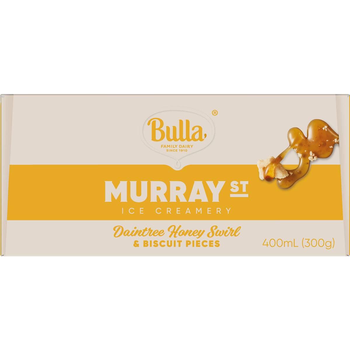 Bulla Murray St Daintree Honey Swirl & Biscuit Pieces Ice Cream 4 Pack ...