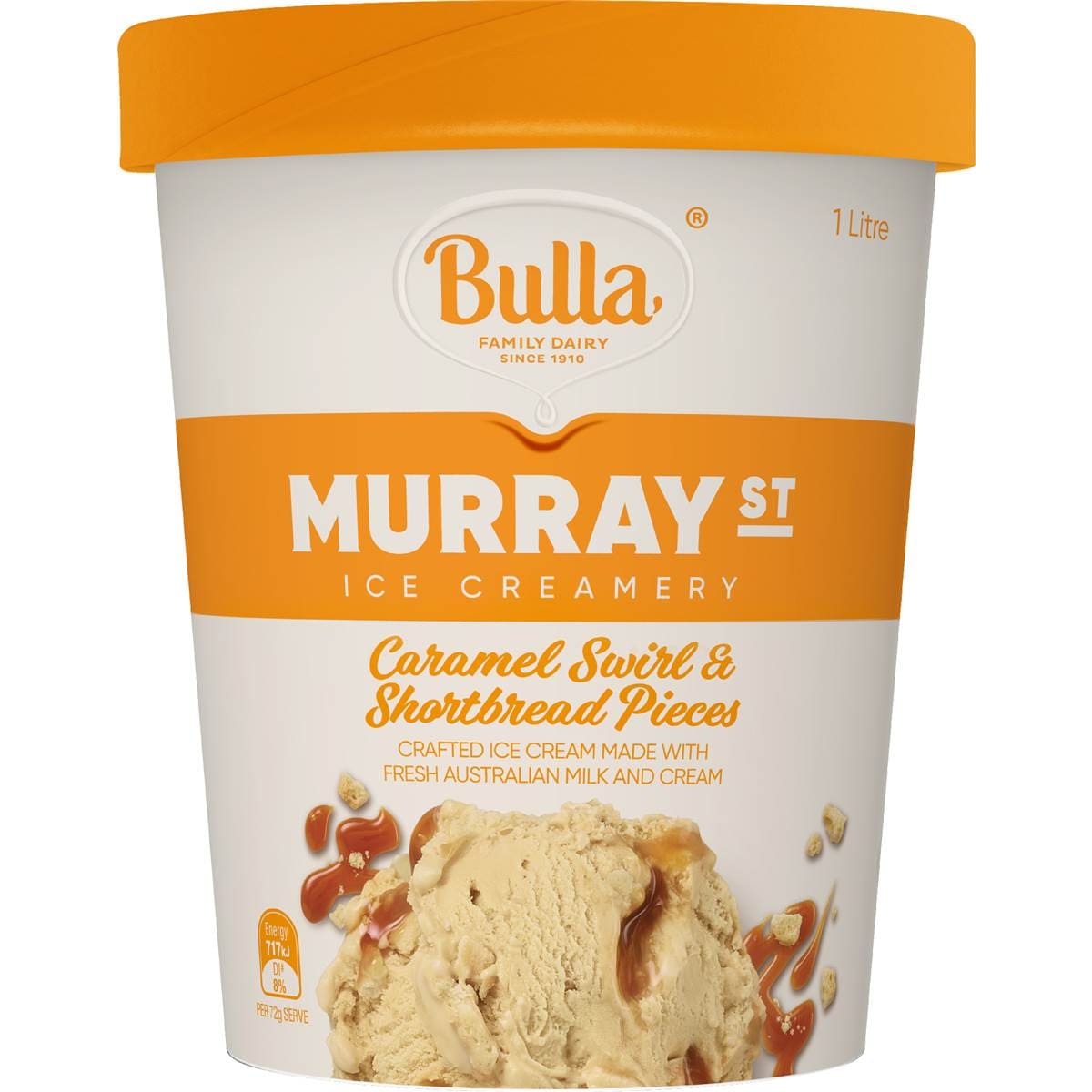 Bulla Murray St Caramel Swirl & Shortbread Pieces Ice Cream 1l | Woolworths