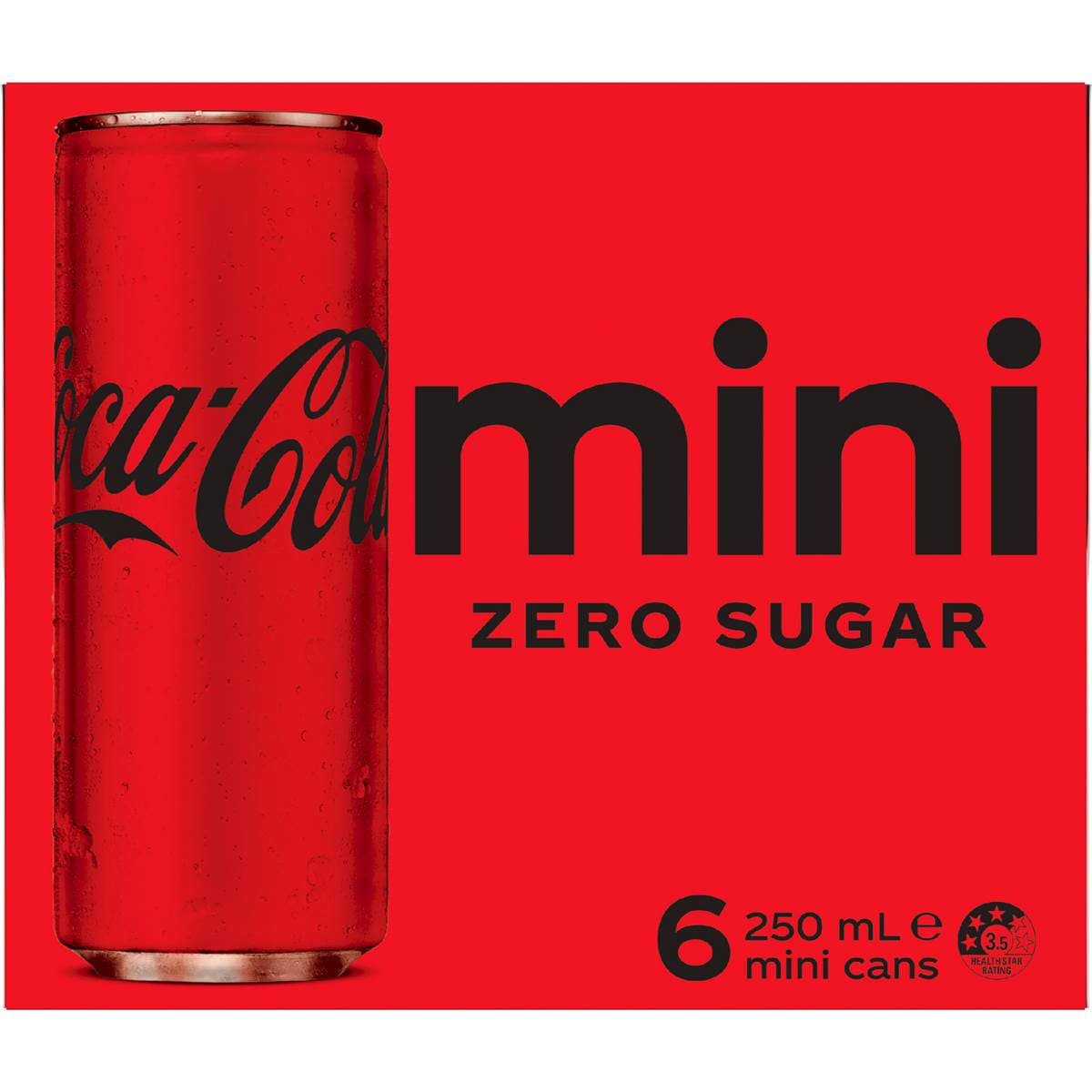 Coca - Cola Zero Sugar Soft Drink Mini Cans 6 X 250ml | Woolworths