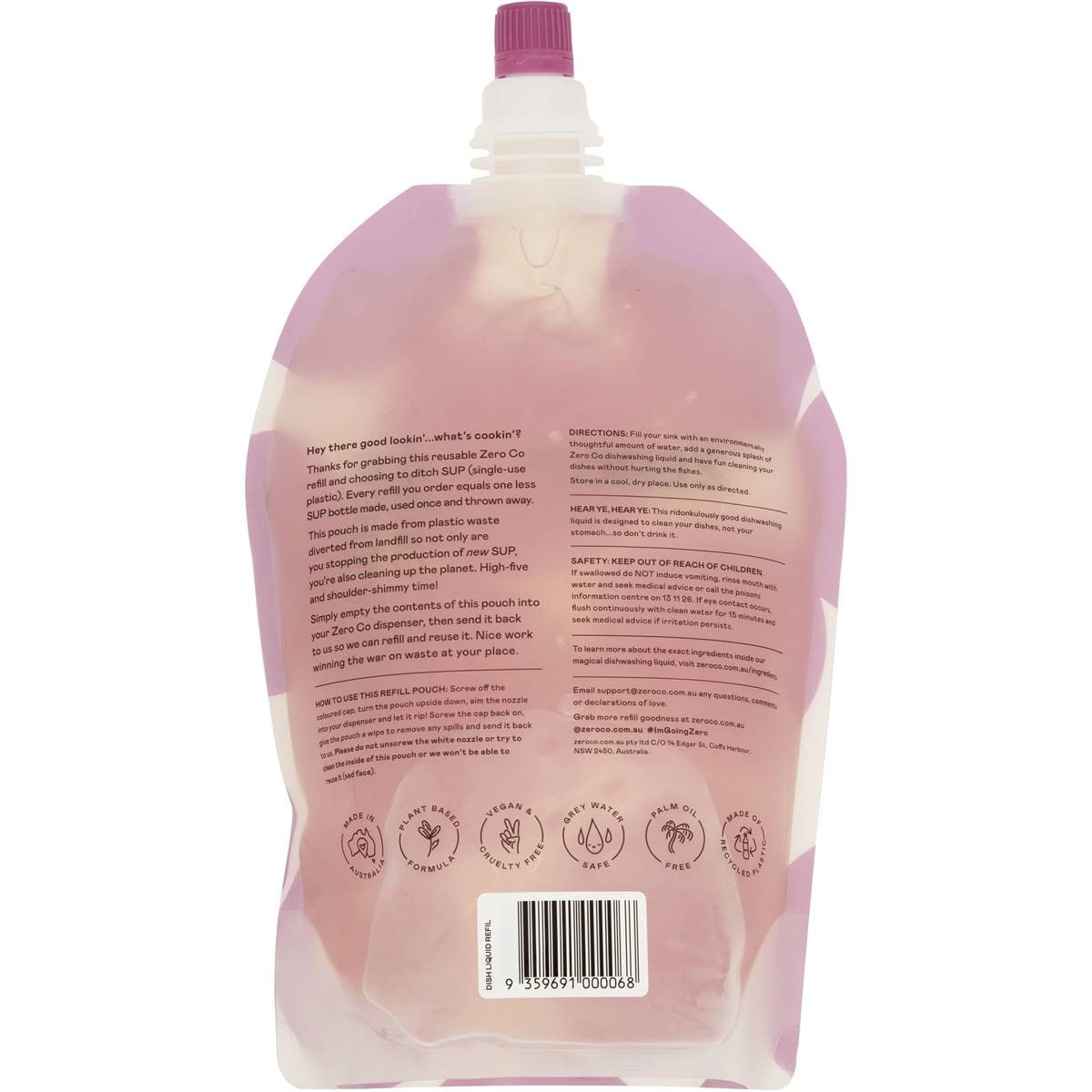 Zero Co Dishwashing Liquid Refill 1l | Woolworths