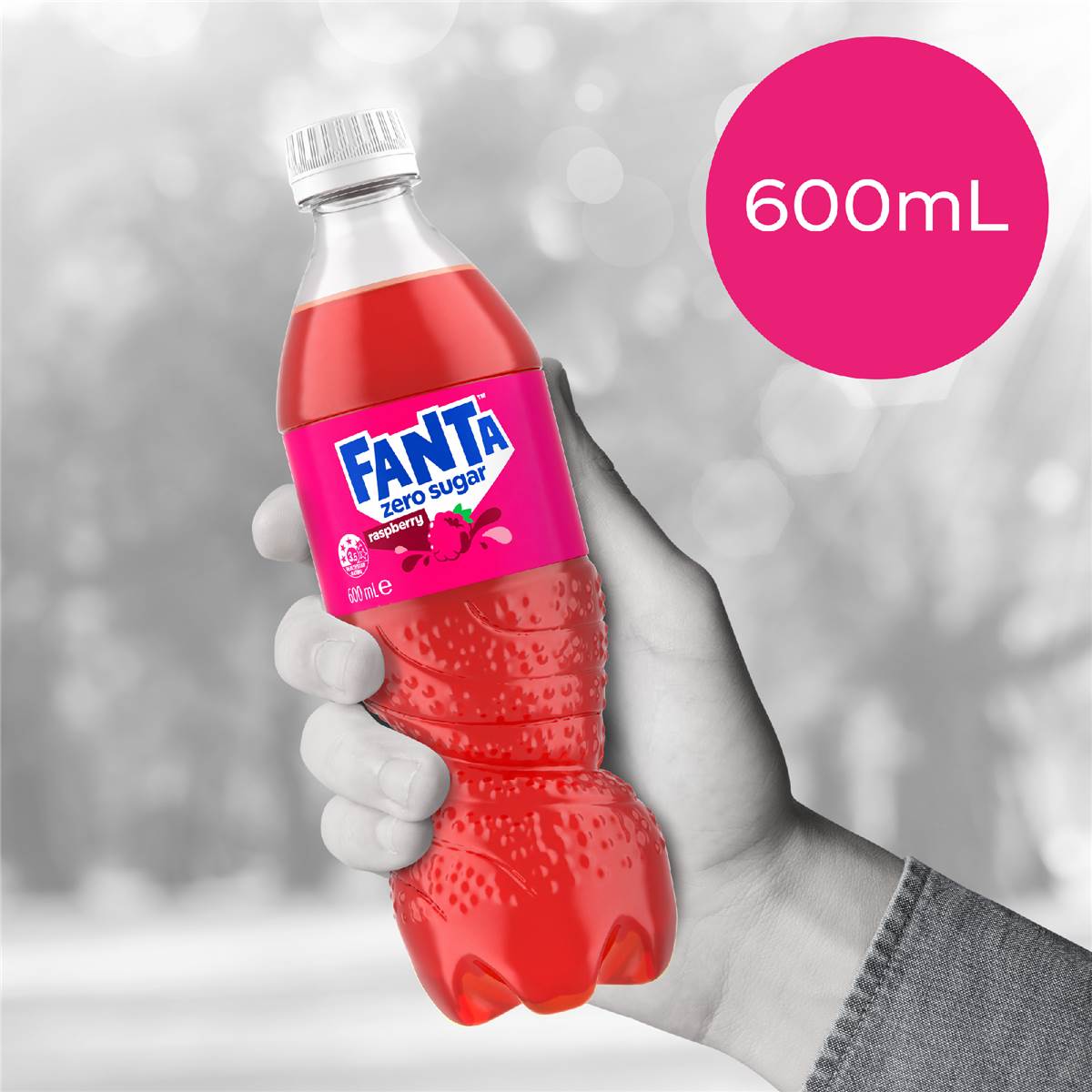 Fanta Raspberry Zero Sugar Soft Drink Bottles 600ml | Woolworths