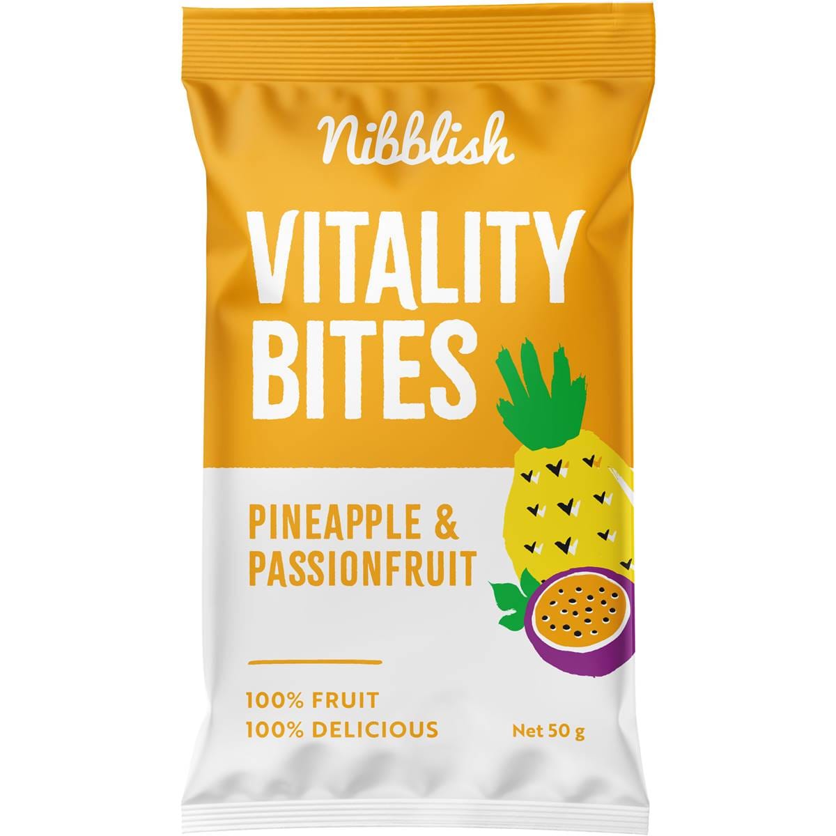 Nibblish Vitality Bites Pineapple & Passionfruit 50g | Woolworths