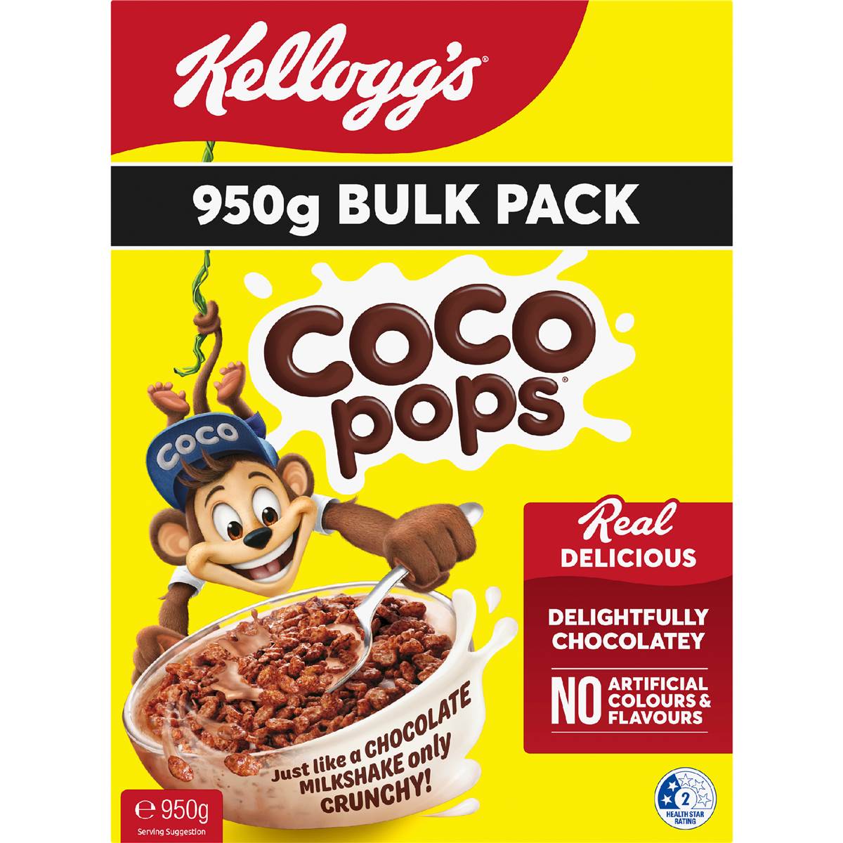 Kellogg s Coco Pops Chocolatey Breakfast Cereal Value Pack 950g