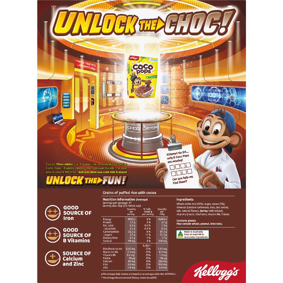 Kellogg's Coco Pops Chocolatey Breakfast Cereal Value Pack 950g ...