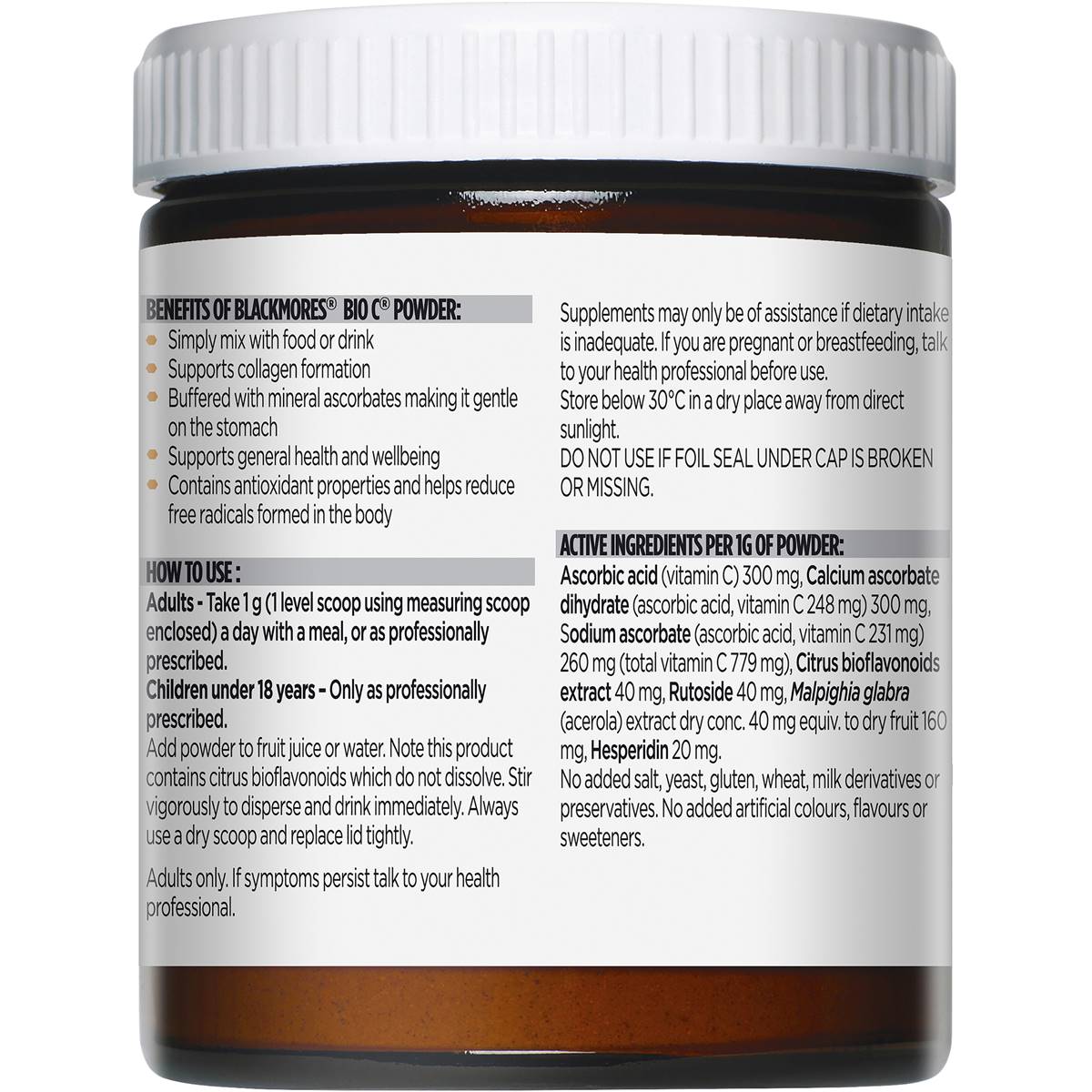 Blackmores Bio C Powder 125g | Woolworths