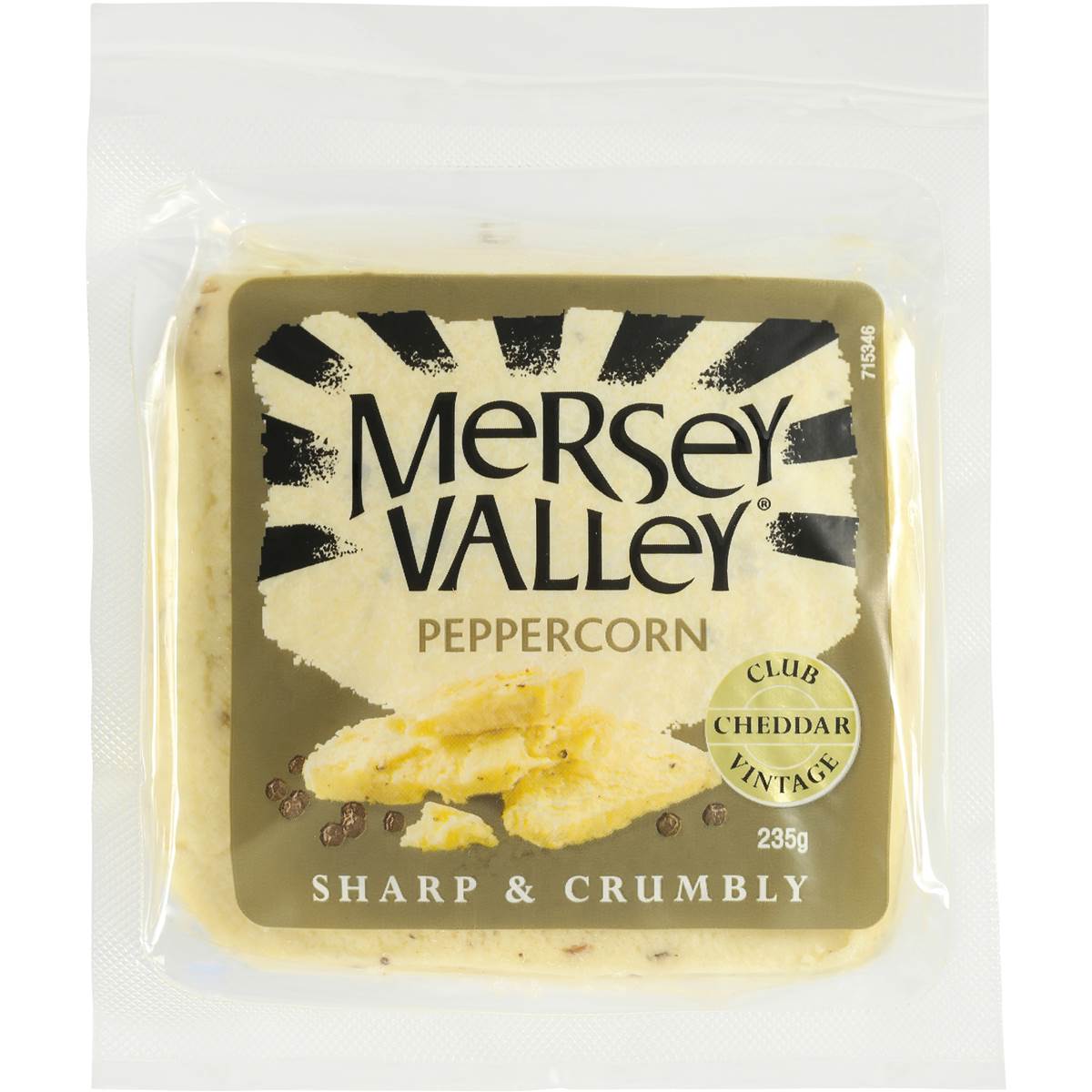 Mersey Valley Peppercorn Medley Cheddar Cheese 235g | Woolworths