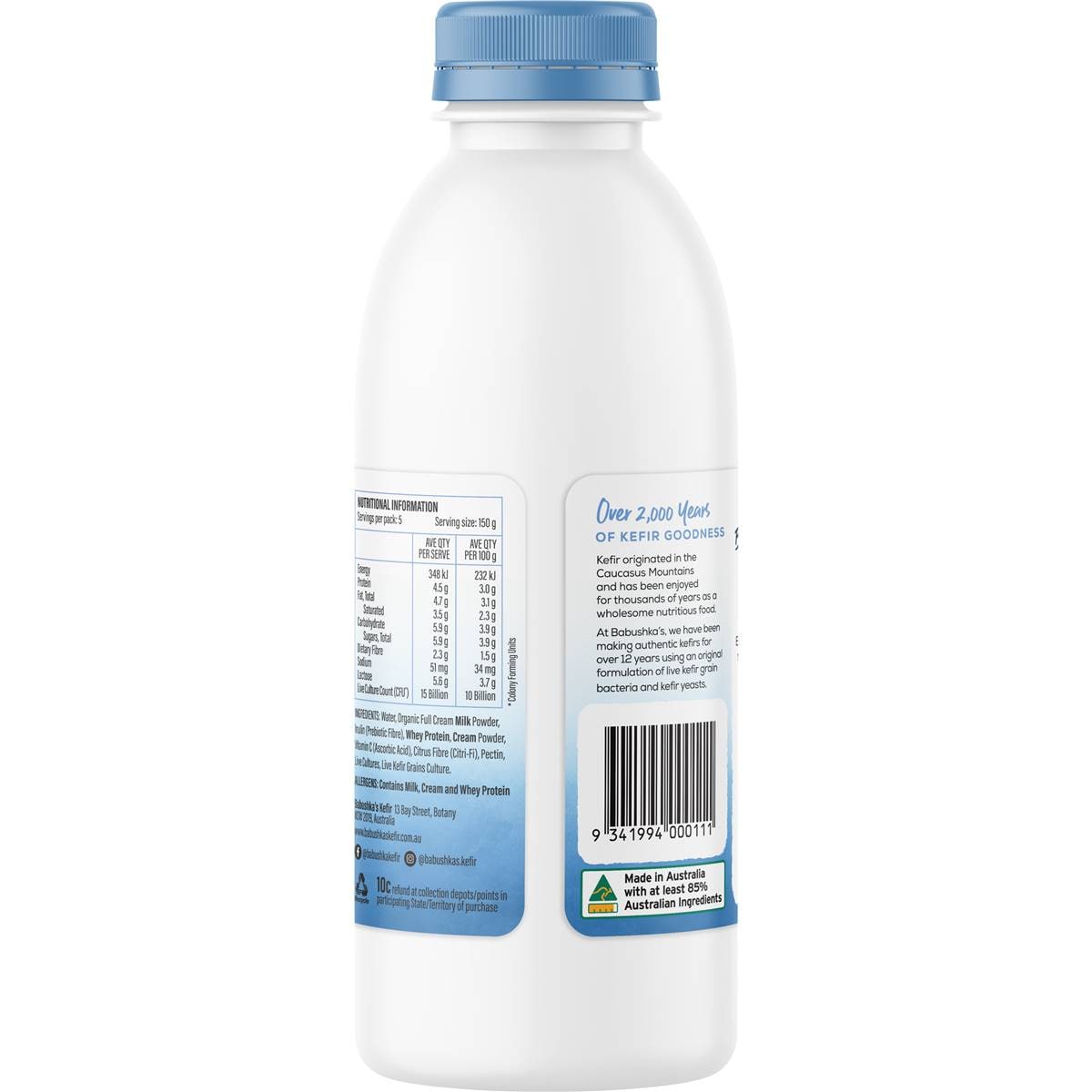 Babushka's Powerful Probiotic Kefir Organic Natural Yoghurt 750g ...