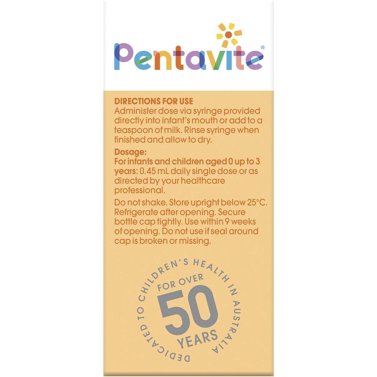 Pentavite Multivitamin Infant Oral Liquid 30ml | Woolworths
